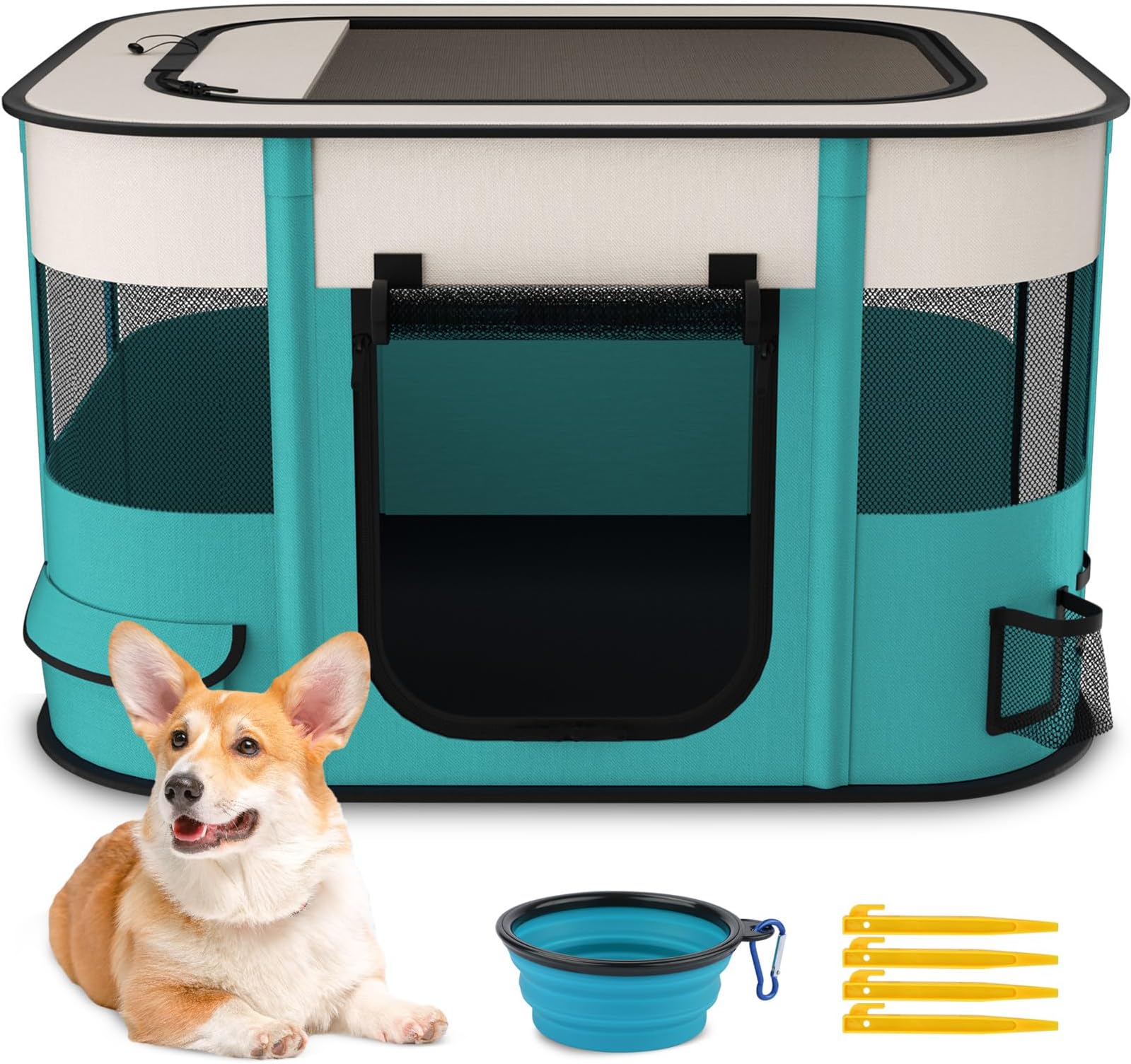 Amazon.com : Dog Playpen Indoor, Puppy Playpen, Portable Pet Playpen ...