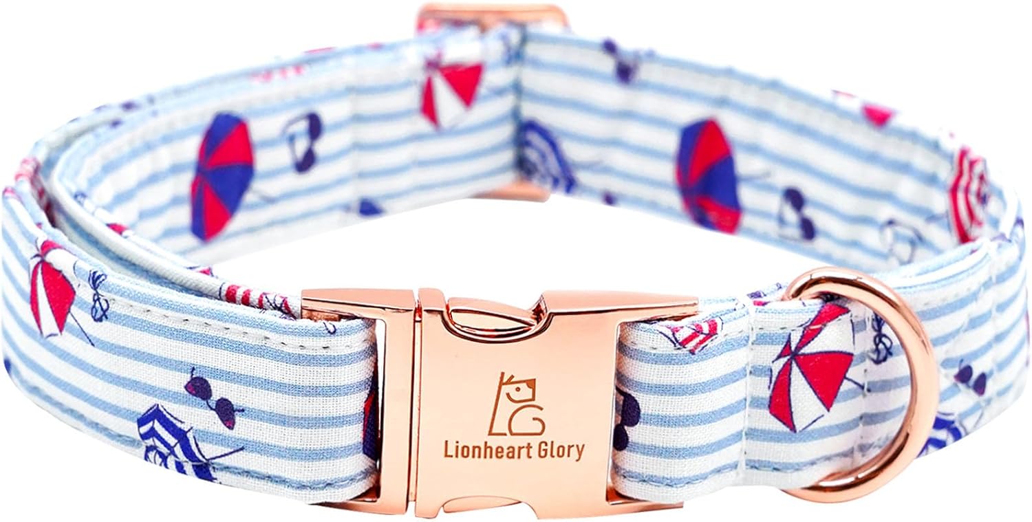 Amazon.com : Lionheart glory Dog Collar, Dog Collar Summer Stripe Boy ...