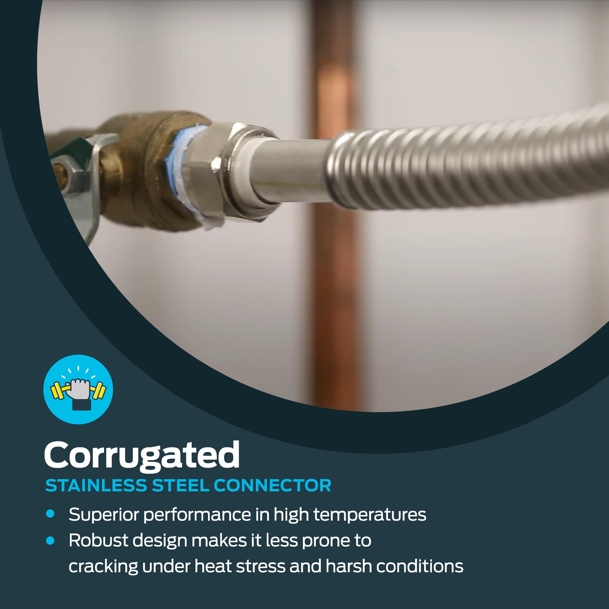 Snapklik.com : Eastman 24 Inch WaterFlex Water Heater Connector