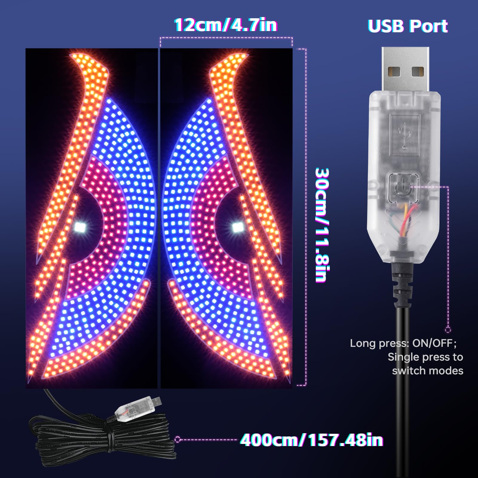 Vehicle LED Decoration 1PCs Devil Eyes Lights For Cars,Flexible LED ...