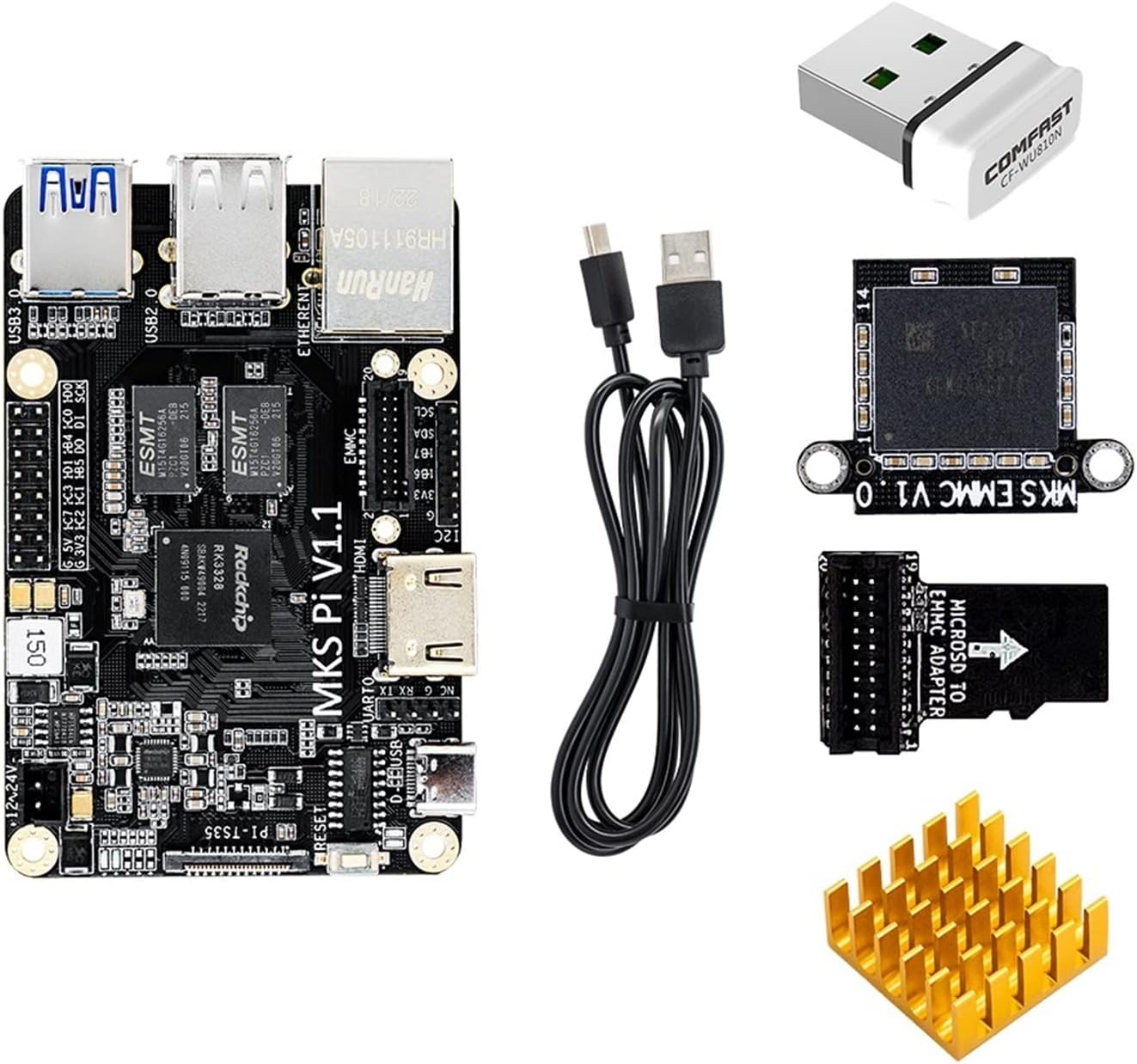Amazon.com: APAAZO MKS PI Board Quad-core 64bits SOC Onboard Runs ...