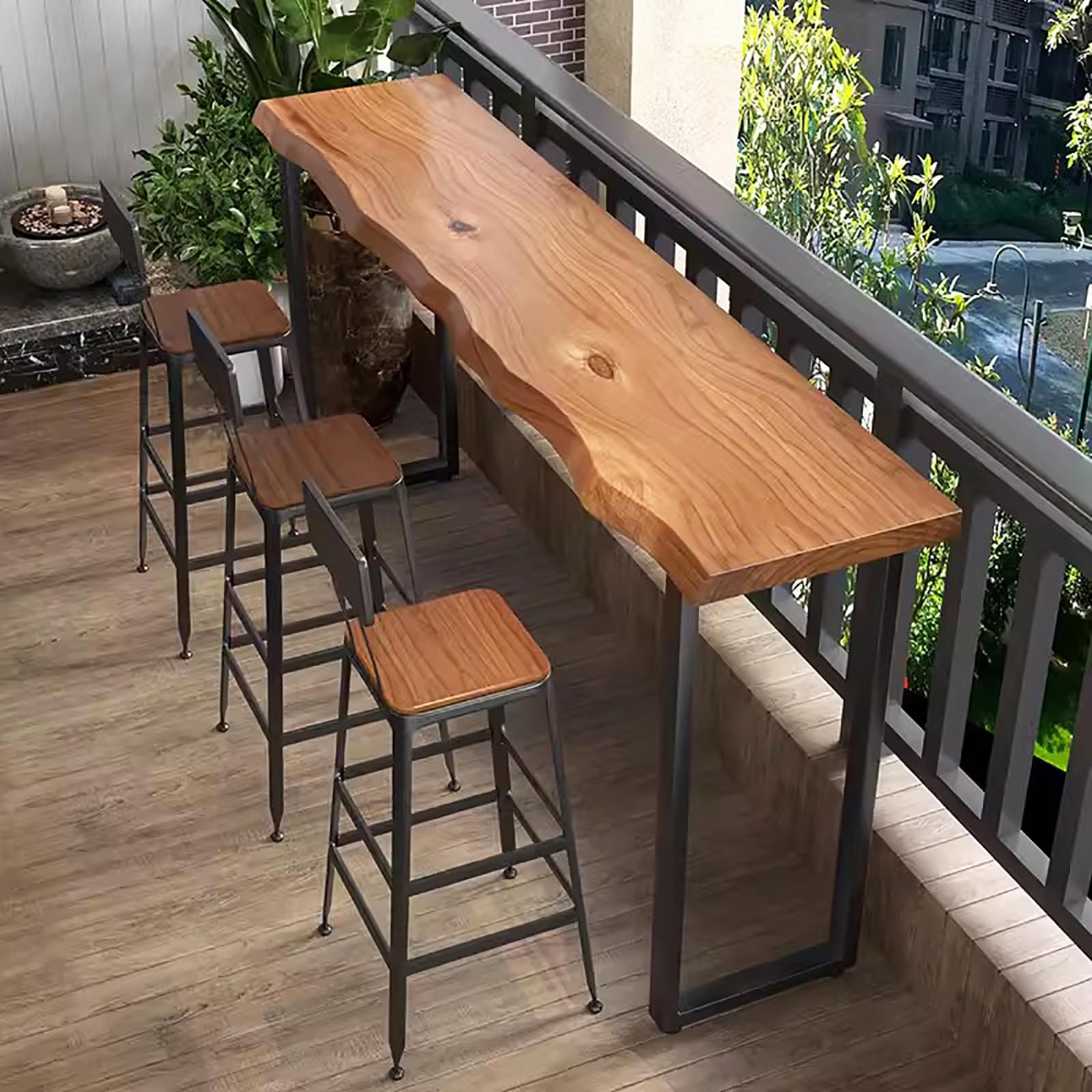 Amazon.com: Solid Wood Bar Table Modern Pub Table Rectangle Bar Counter ...