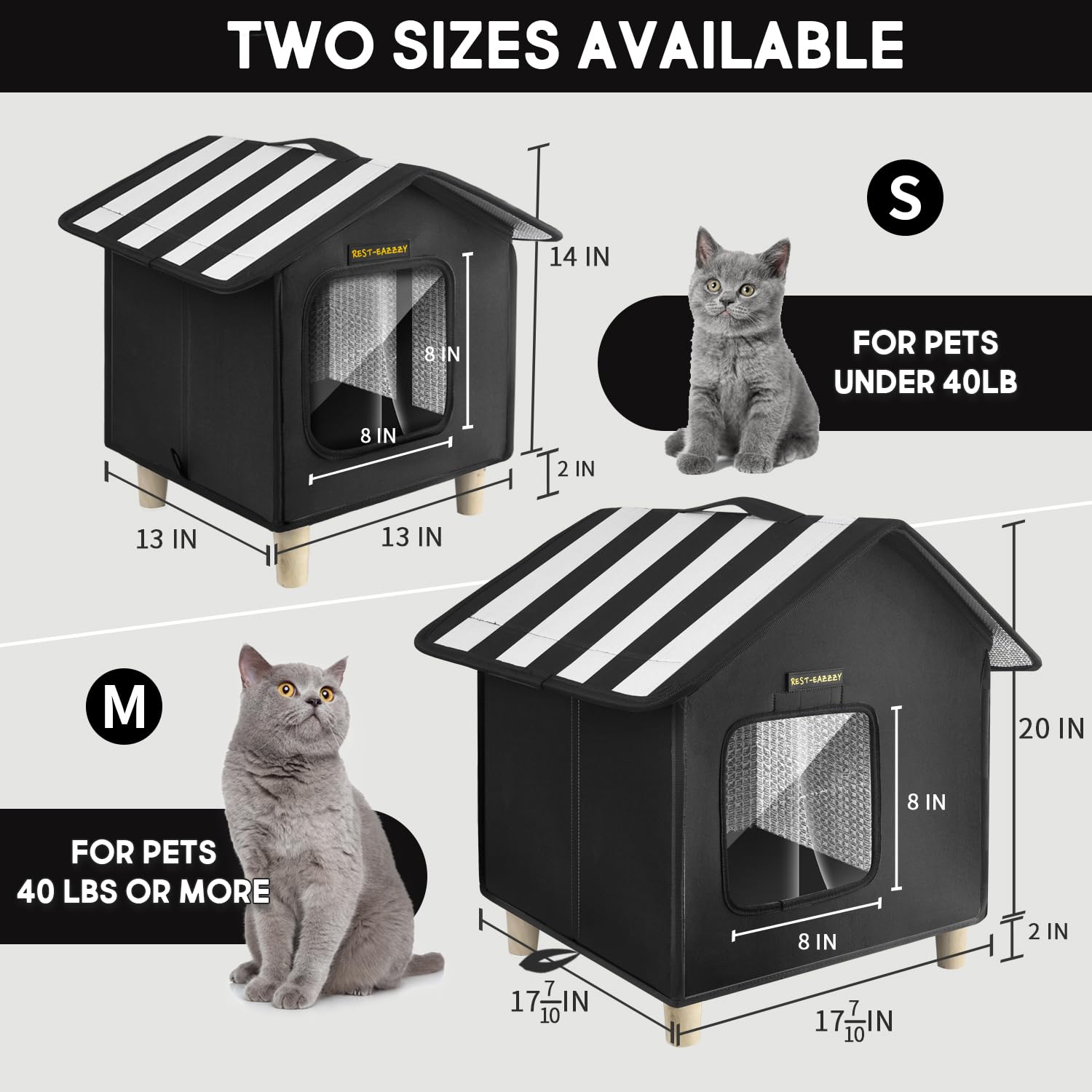 Snapklik.com : Rest-Eazzzy Cat House, Outdoor Cat Bed, Weatherproof Cat ...