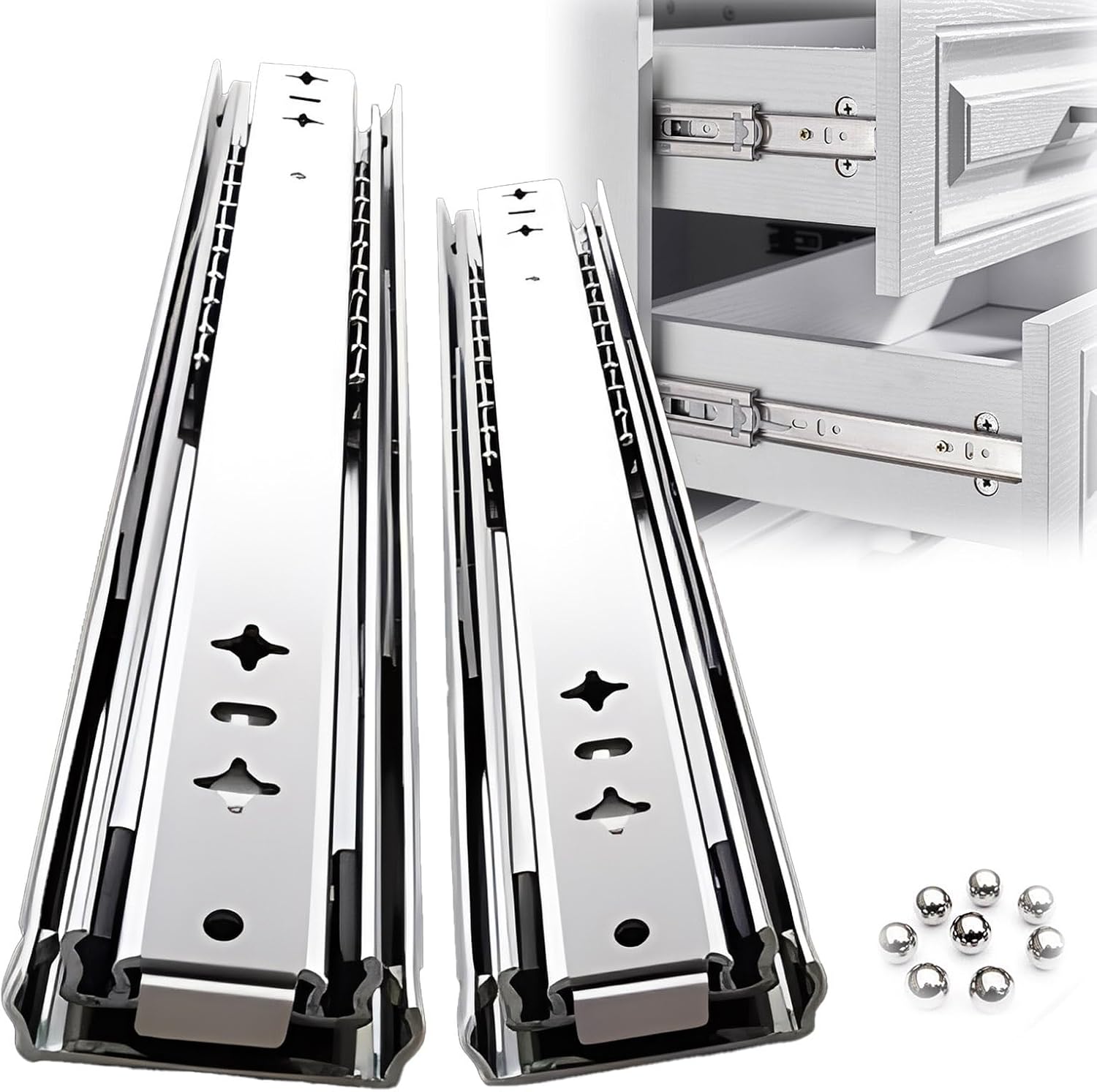 Amazon.com: KAnduo 22 Inch Drawer Slides, Width 53(mm) Drawer Slide ...