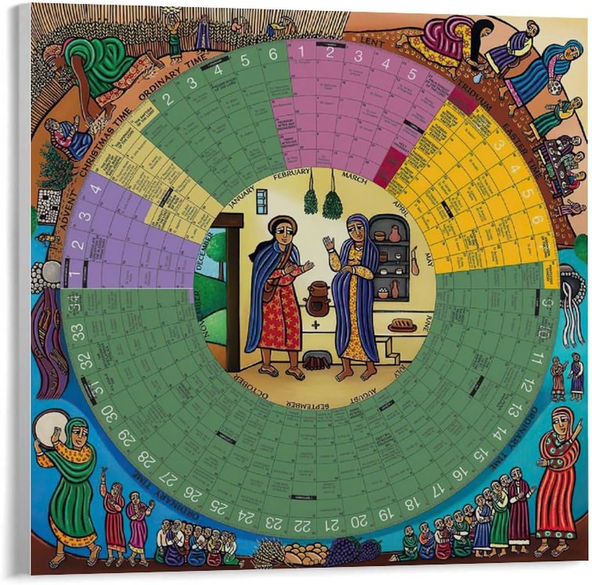 Amazon.com: Traditional Catholic Liturgical Calendar Poster (3) Canvas ...