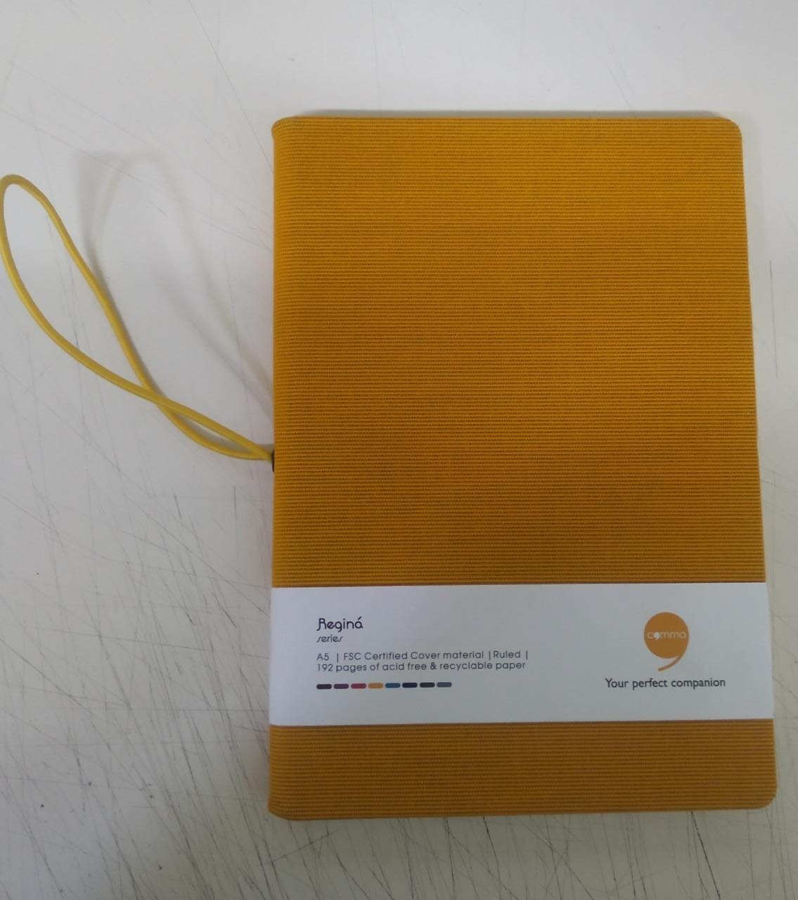 Comma Regina A5 Size Hard Bound Notebook with a Horizontal Elastic Band ...