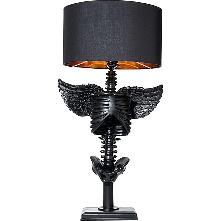 The Gloaming Skeleton in a Coffin Table Lamp With Black Fabric Skull ...