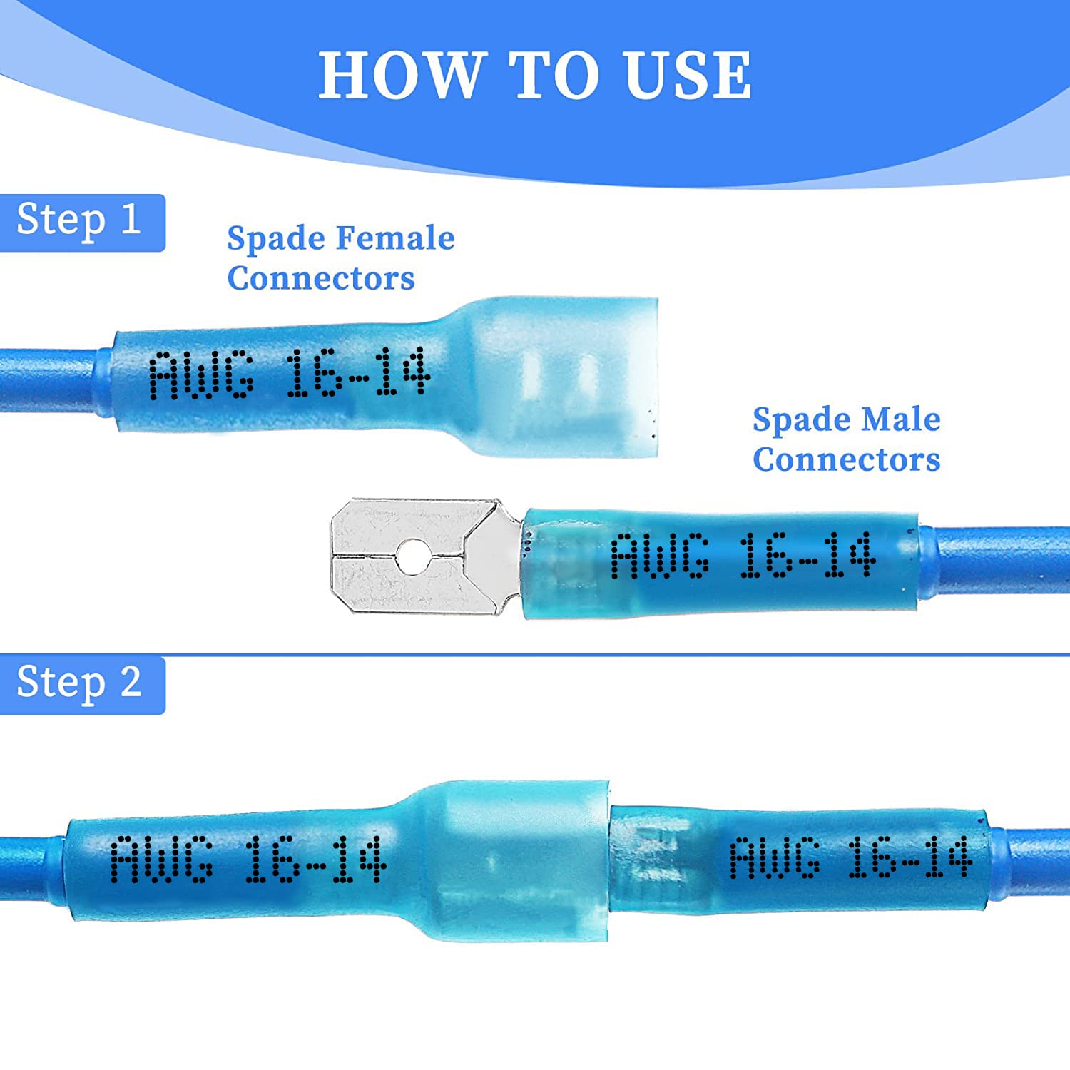 Snapklik.com : 320 PCS Heat Shrink Spade Connectors Female And Male ...