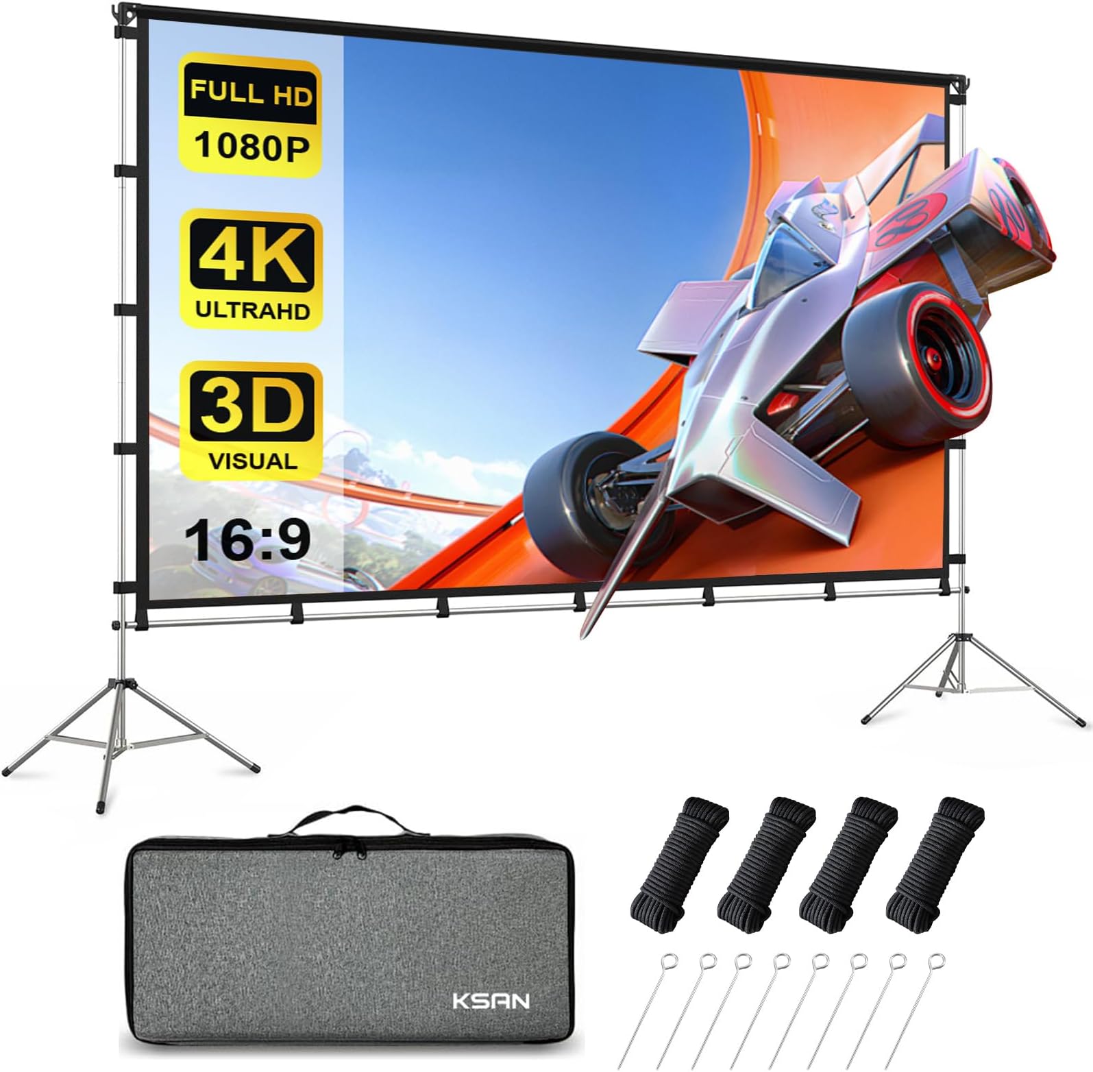 Amazon.com: Abdtech Portable Outdoor Movie Screen, 120 inch 3D ...