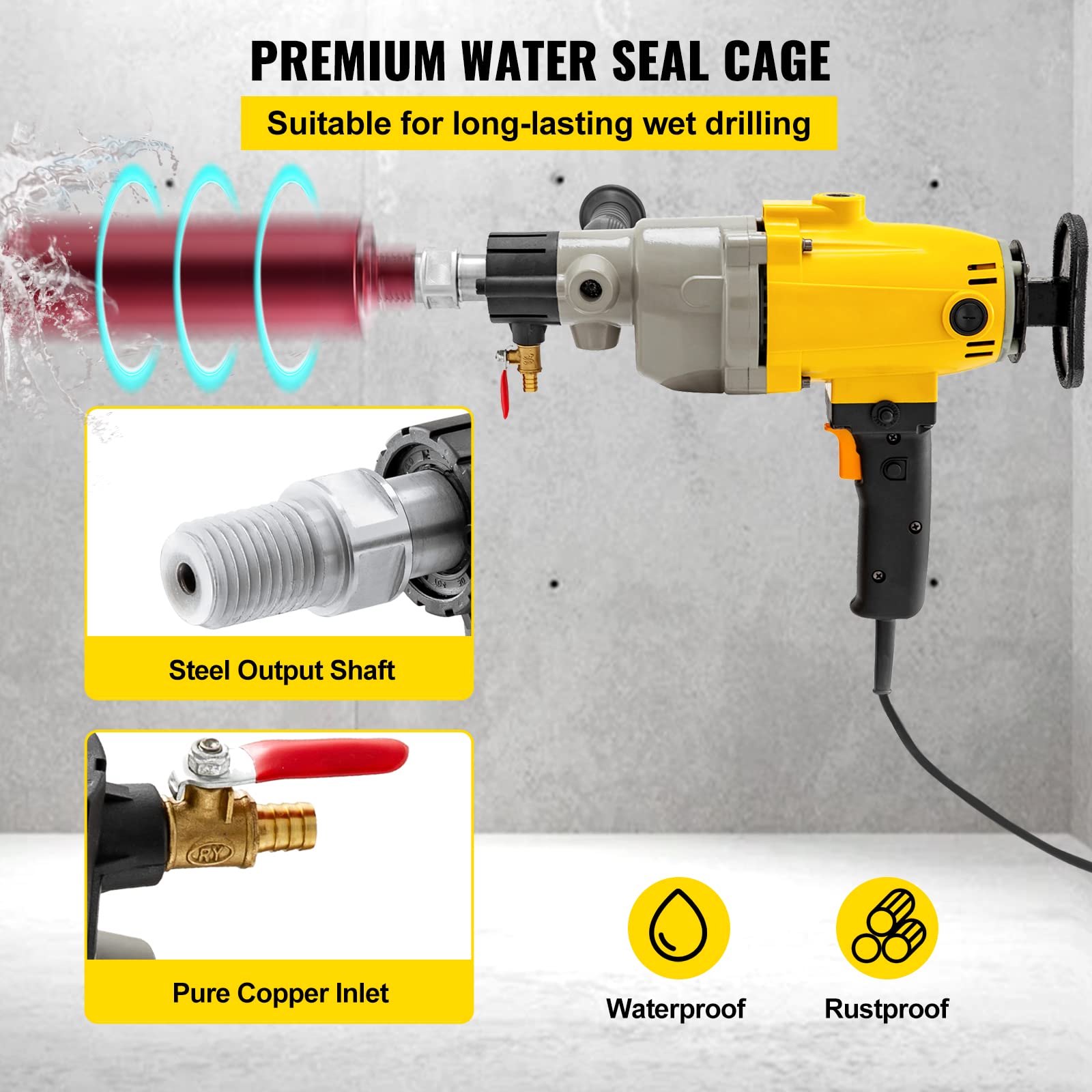 Buy VEVOR Diamond Core Drilling Machine 2180W Diamond Core Drill ...