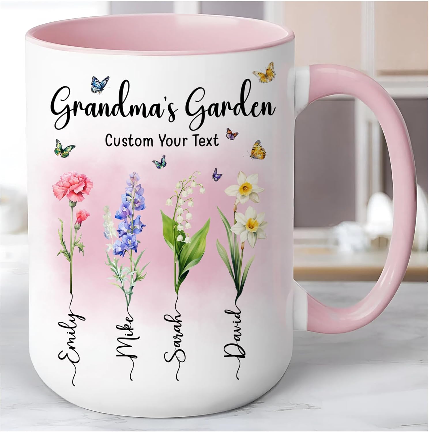 Amazon.com: Personalized Grandma Mug with Custom Kid Names and Text ...