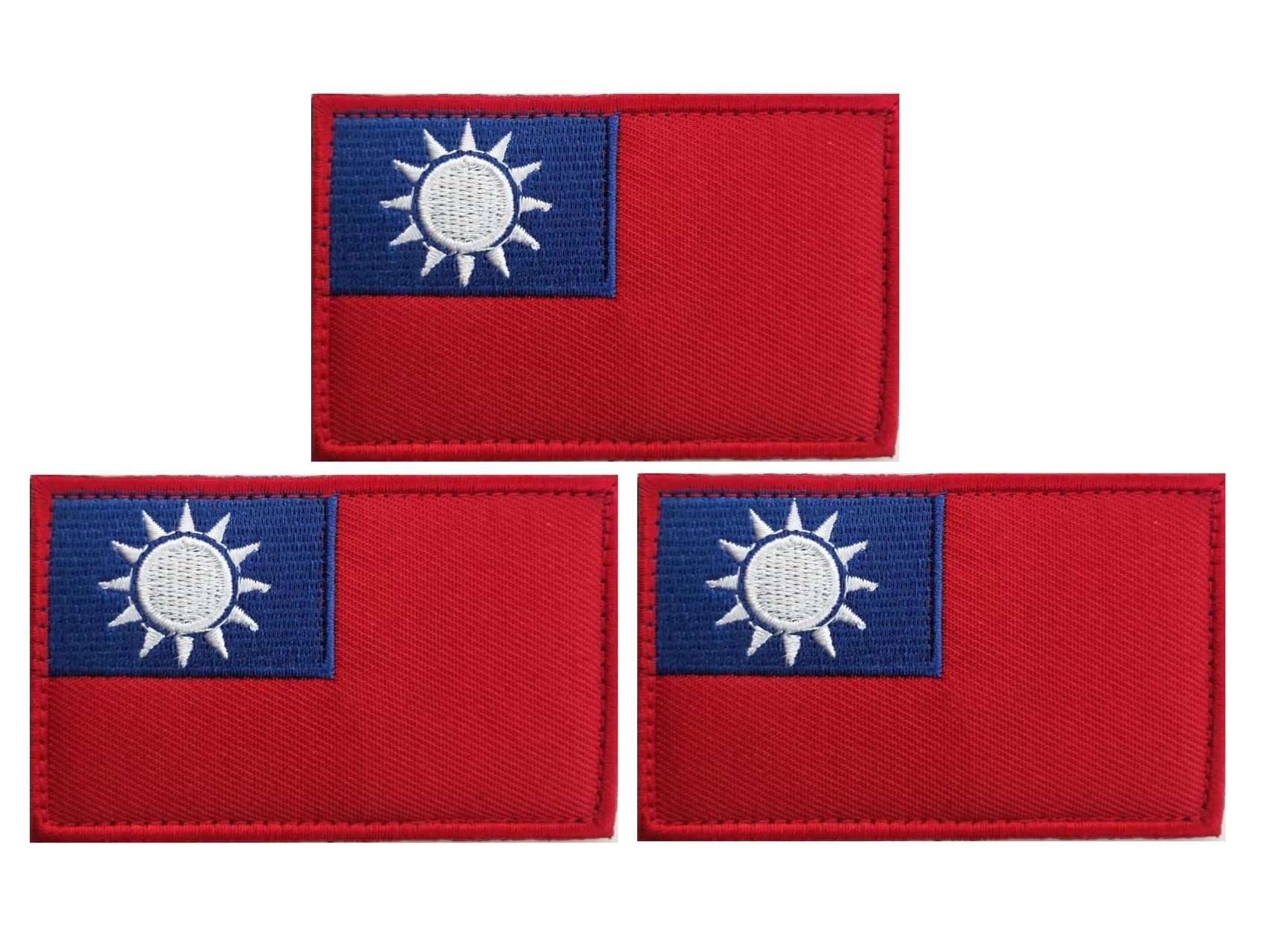 Amazon.com: 3 Pack Taiwan Flag Patch Taiwanese Flag Embroidery Patch ...