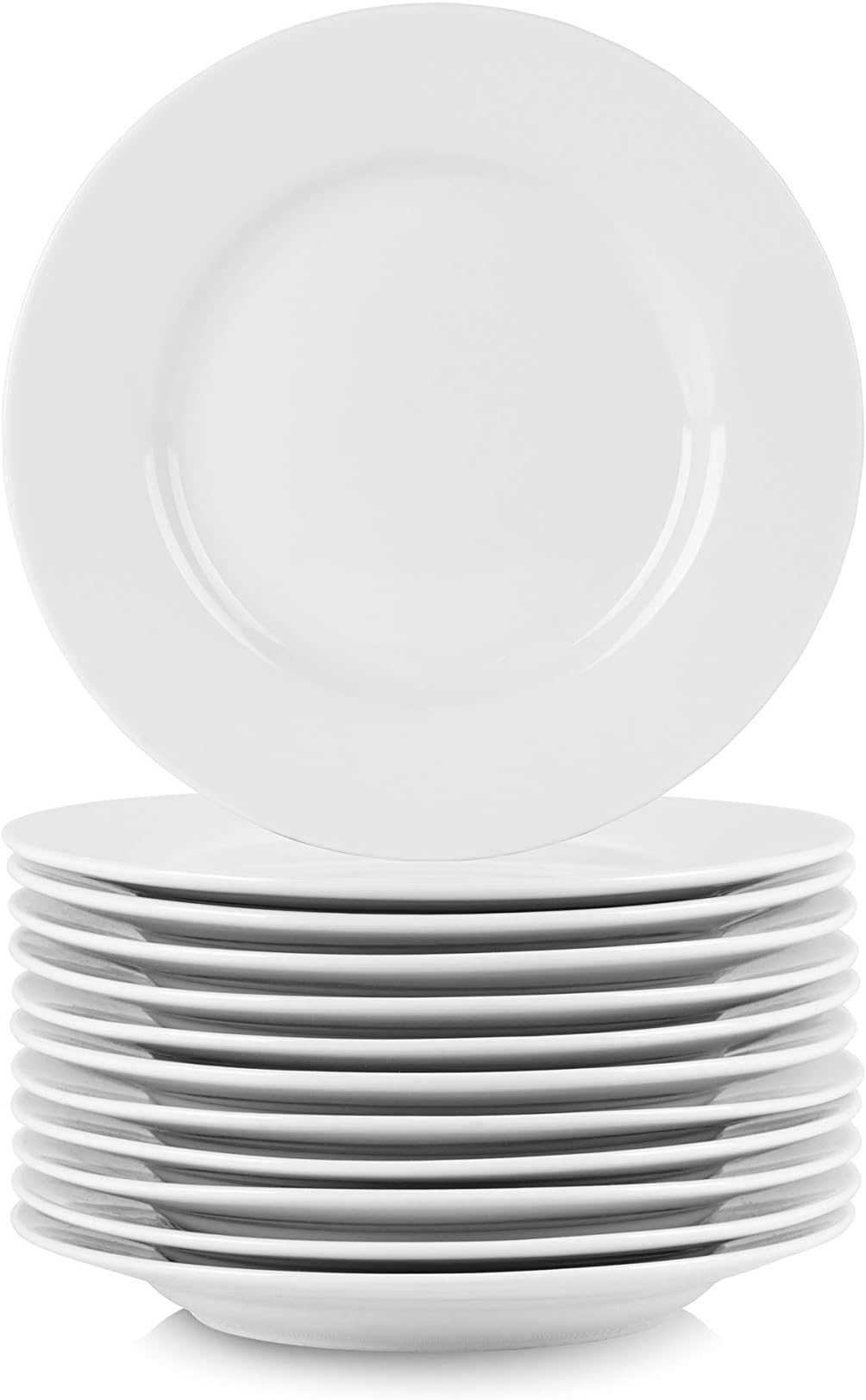 Amazon.com: 10 Strawberry Street Simply Round 6" Appetizer Plate, Set ...