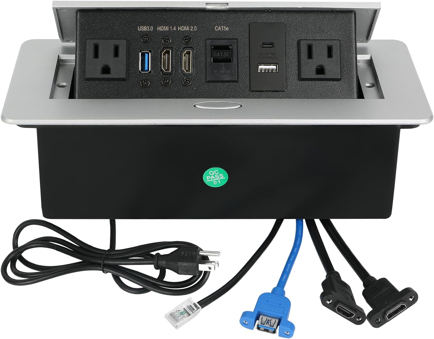Table Pop up Power Strip Box Desktop Pop Up Outlet Recessed Multimedia ...