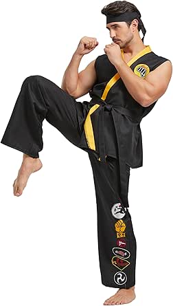 Amazon.com: Takuvan Karate Costume for Men Deluxe Plus Size Halloween ...