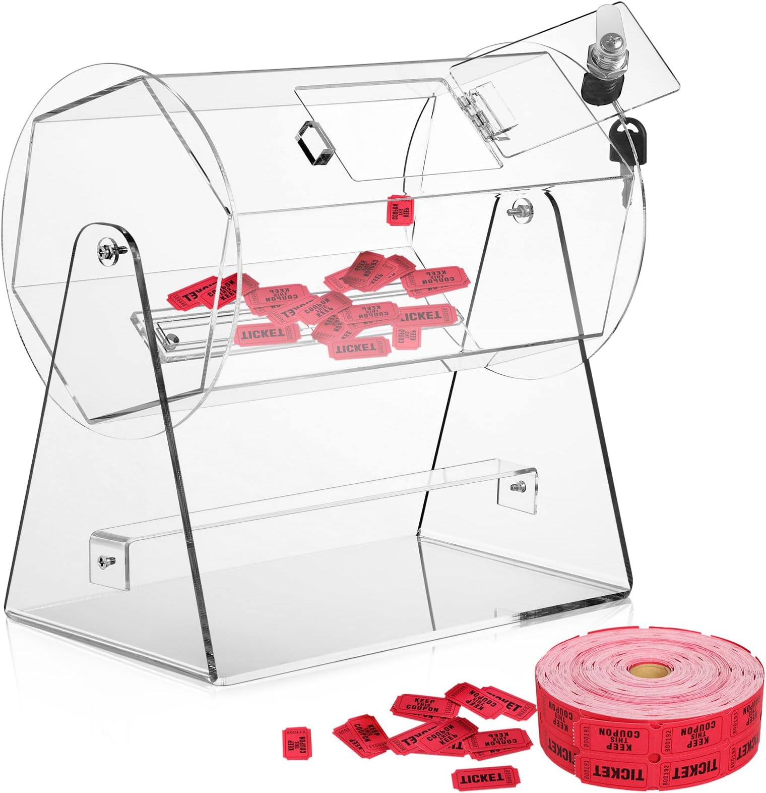 Amazon.com : MILADO Raffle Drum, Acrylic Raffle Ticket Spinner, Raffle ...
