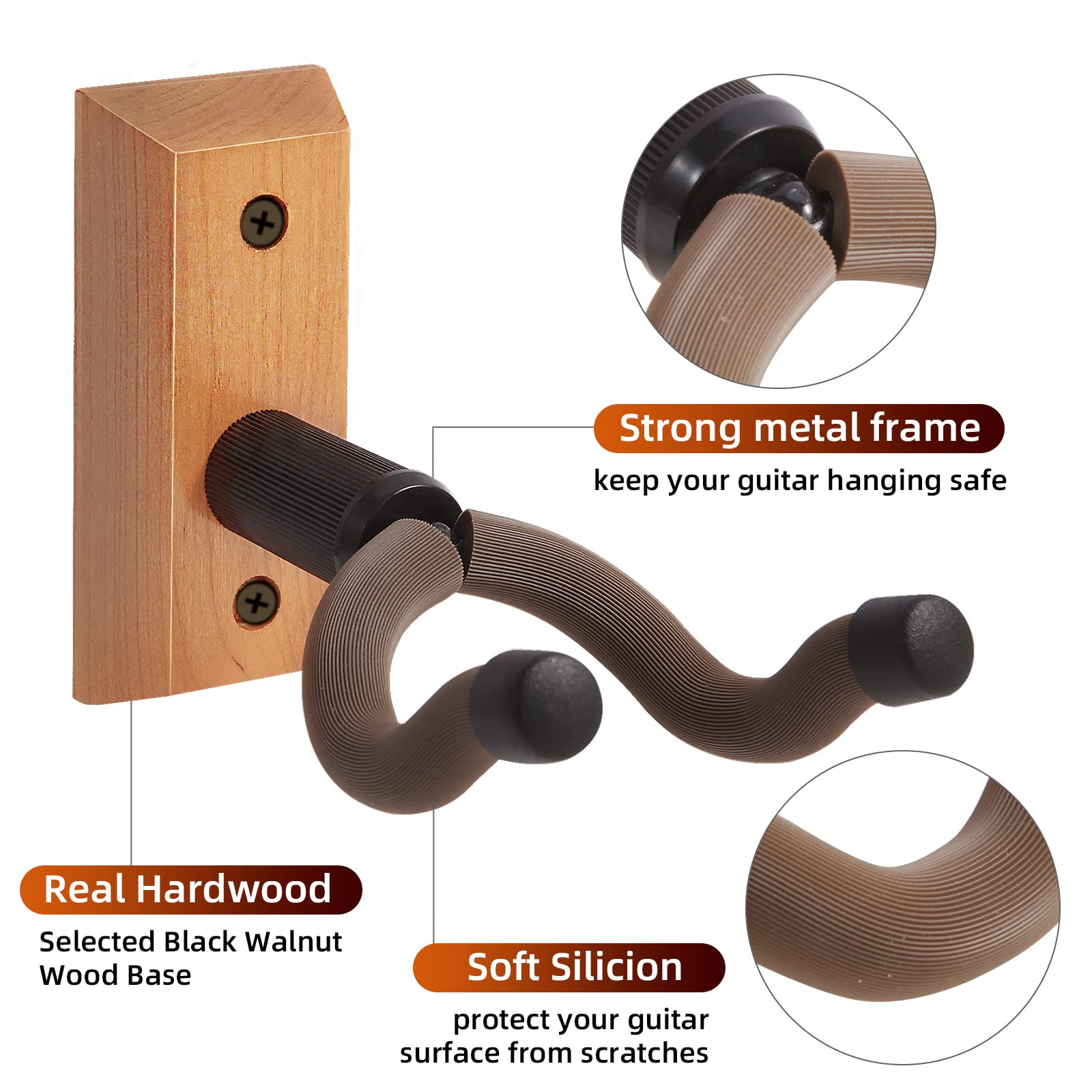 Snapklik.com : Guitar Wall Mount, Guitar Hangers Hooks Bracket Holders ...