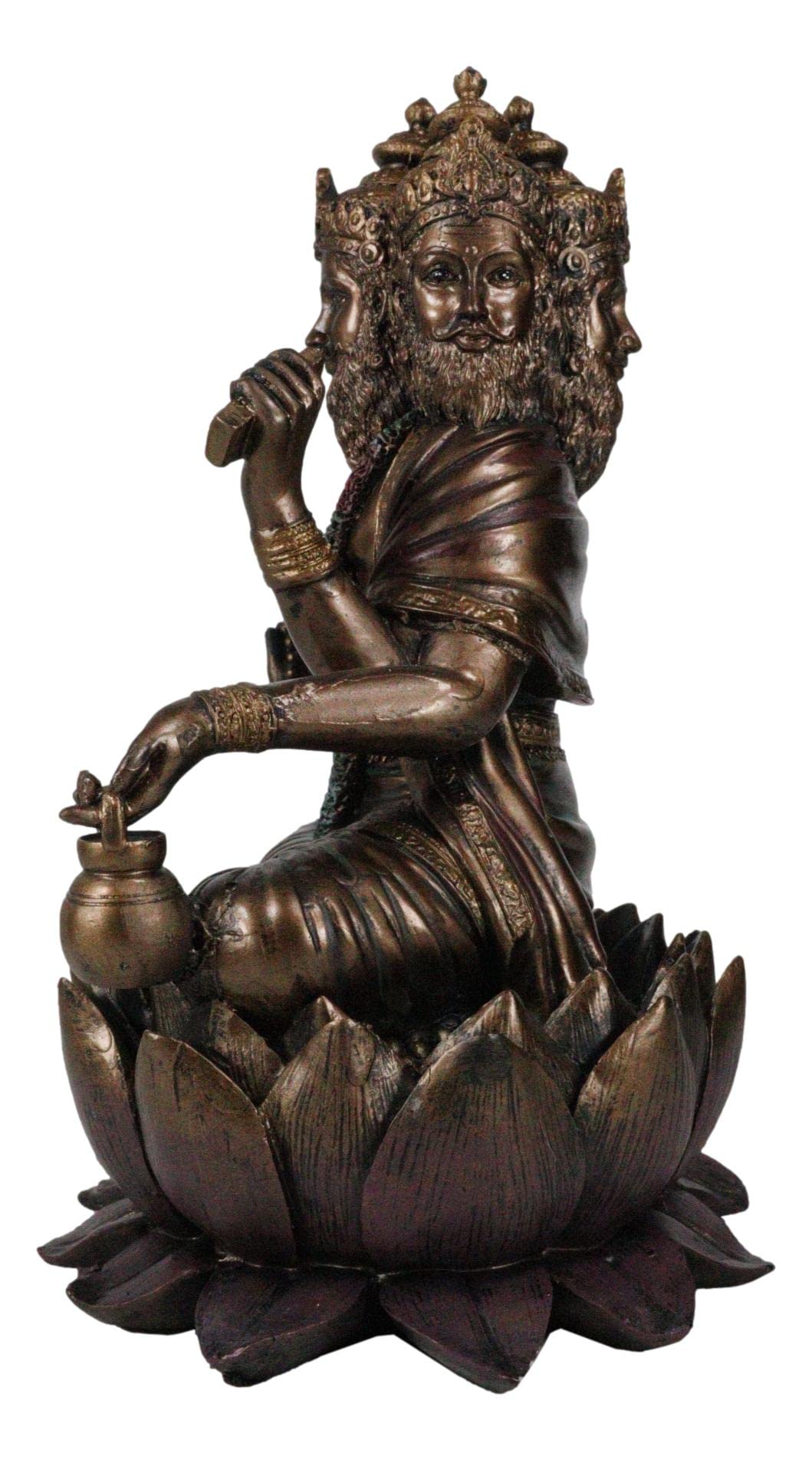 Hinduism God Brahma Statue Brahma, Hindu God Wood Print By Photo