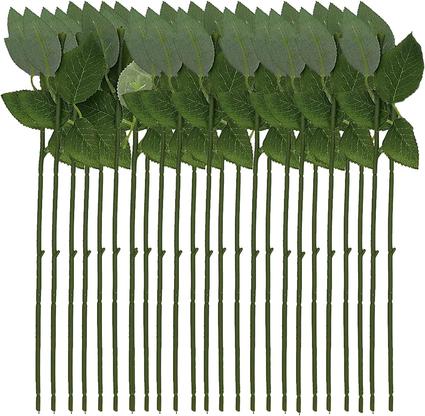 NUOBESTY 50pcs Green Flower Stems Artificial Flower Rods Plastic ...