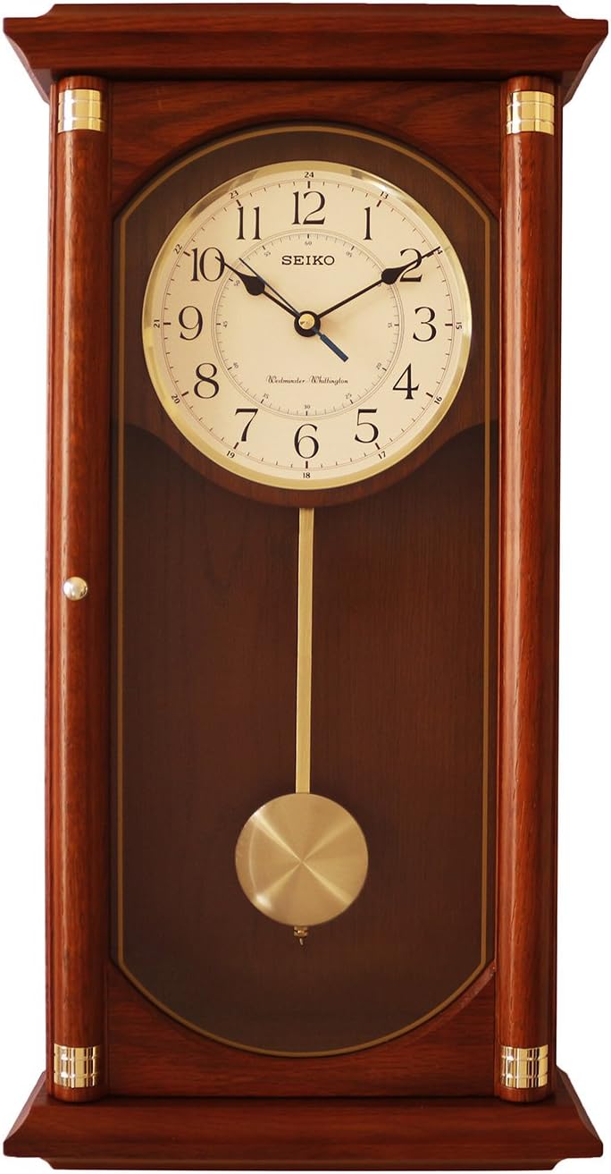 Pendulum Wall Clock Battery Operated - Large Hanging Grandfather Wall ...