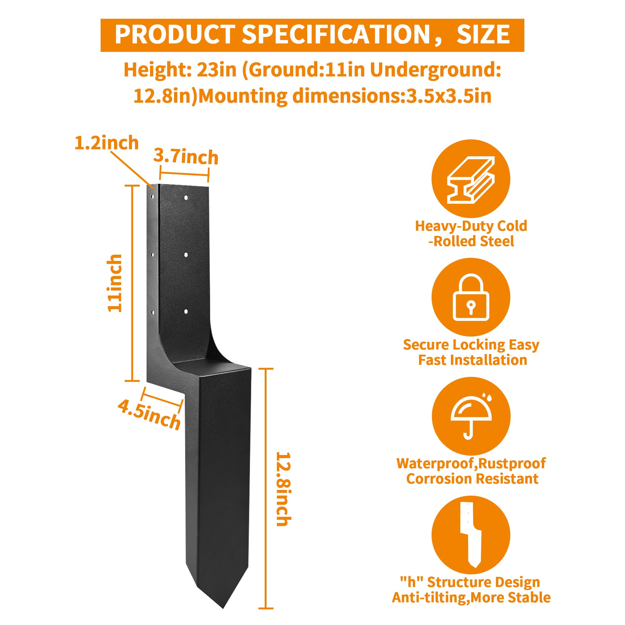 Snapklik.com : 4Pcs Fence Post Repair Stakes,Heavy Duty Steel Fence ...