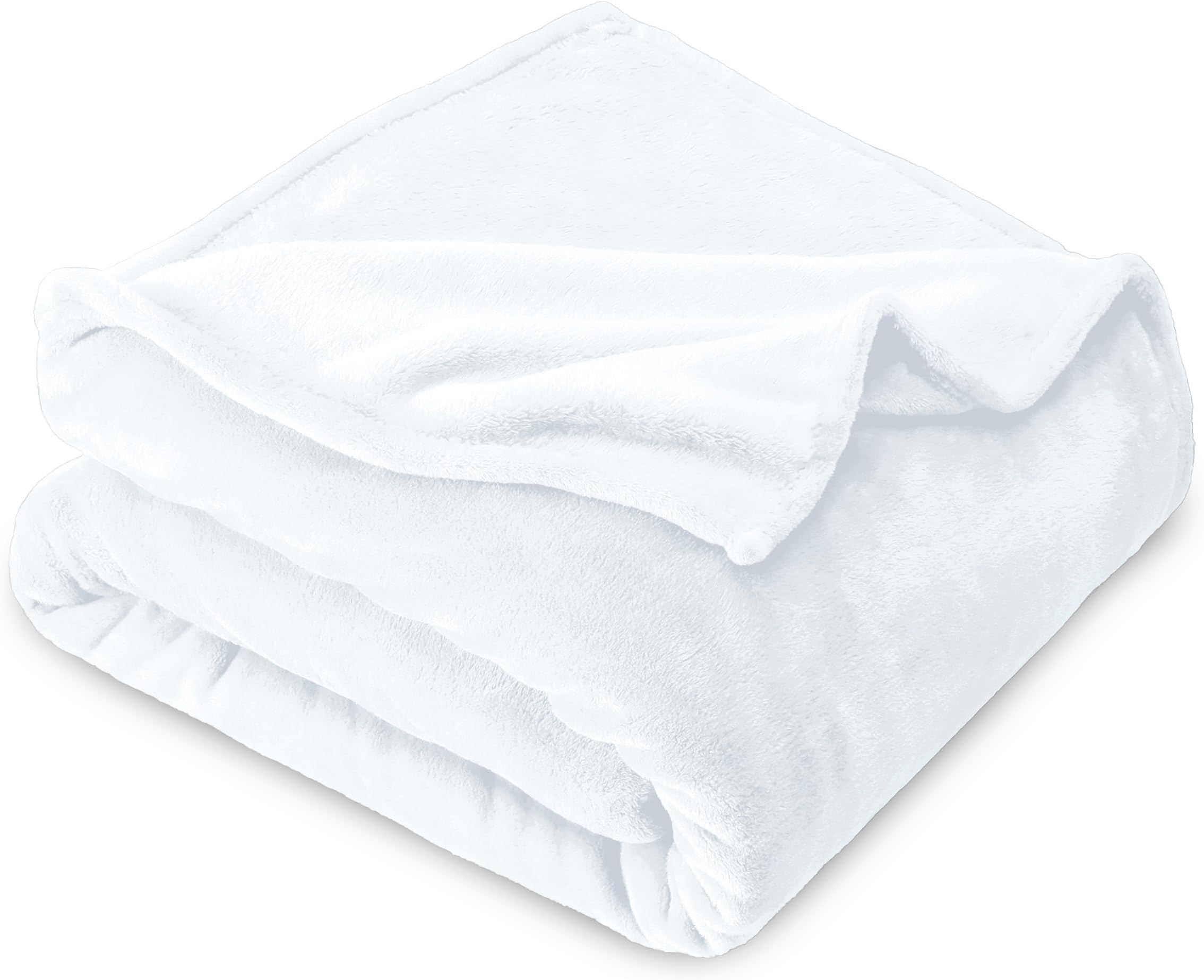 Amazon.com: PAVILIA White Fleece Throw Blanket for Couch Twin Size ...