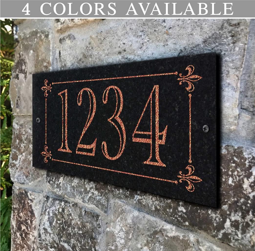Amazon.com: Stone Address Plaque With Engraved Numbers. Address Sign ...