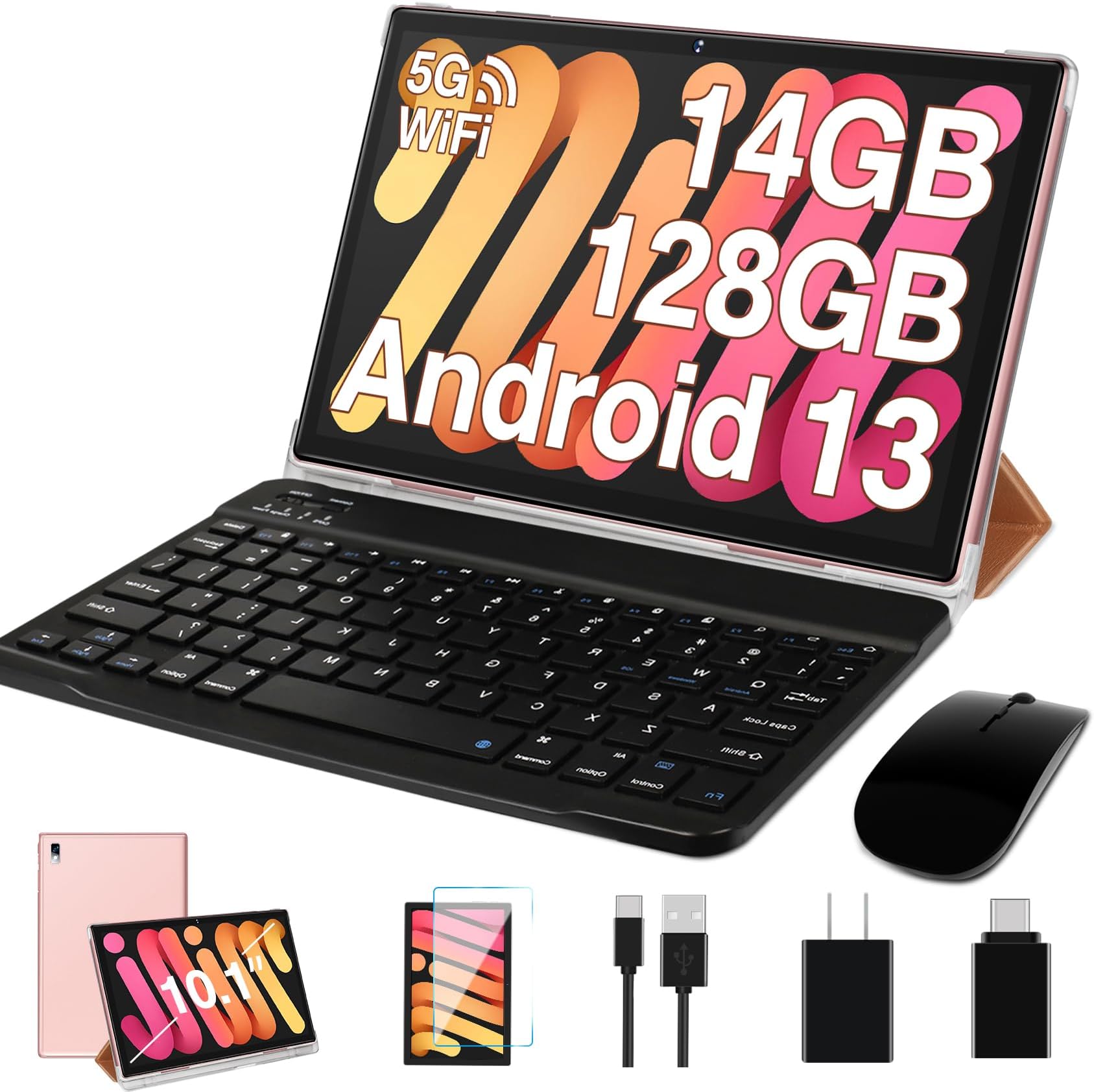 Amazon.com: Android 13 Tablet with Keyboard, 2024 Newest 10 Inch 2 in 1 ...