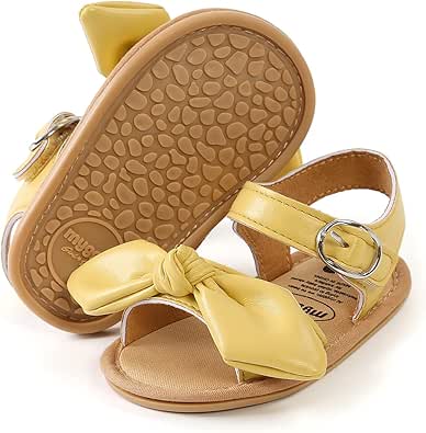Amazon.com | LAFEGEN Baby Girl Summer Sandals Non Slip Soft Sole T-Strap Infant Toddler First ...