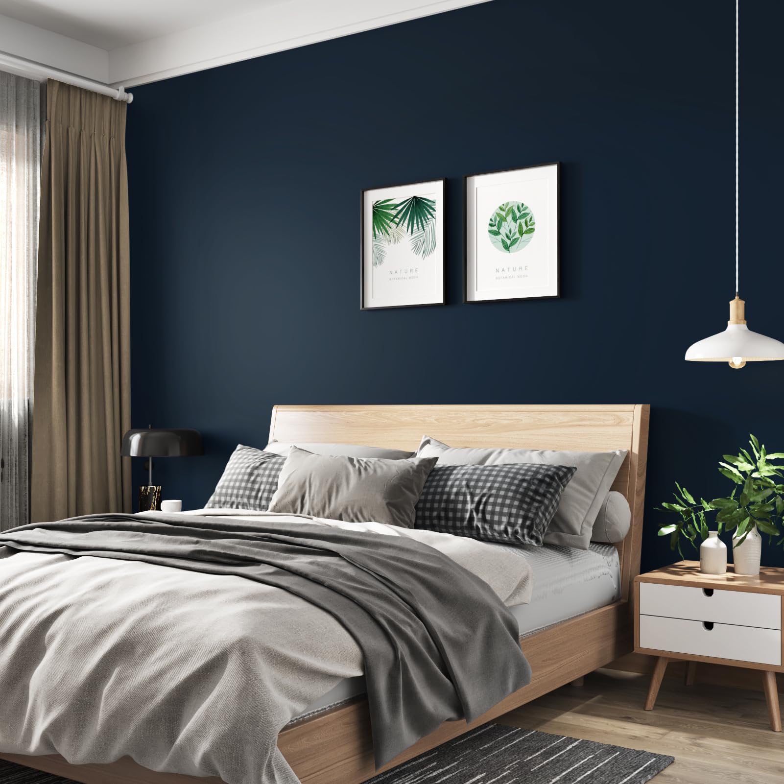 Navy Blue Room Wallpaper