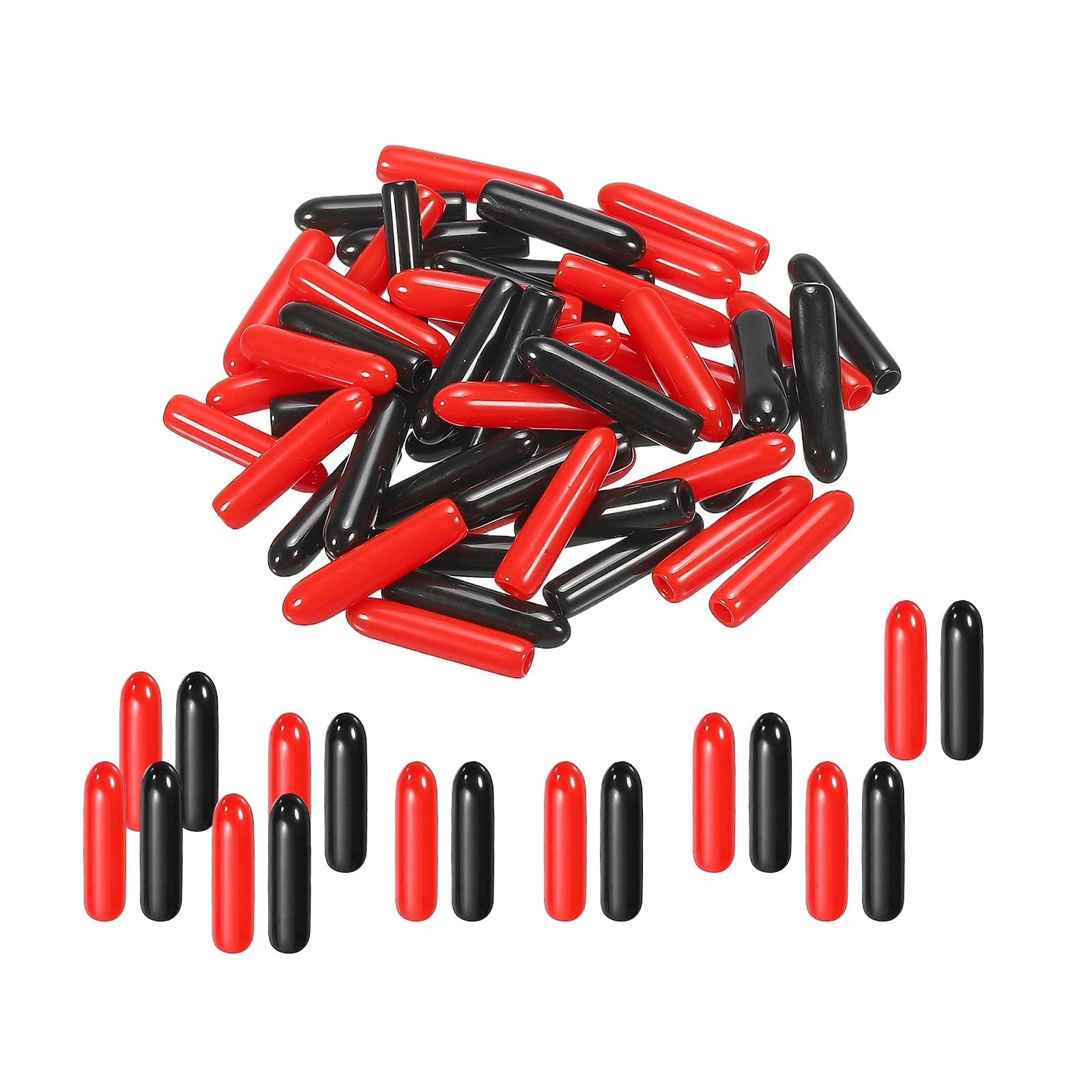 Pipe End Covers 100pcs Rubber End Caps - 4mm PVC Vinyl Screw Thread ...