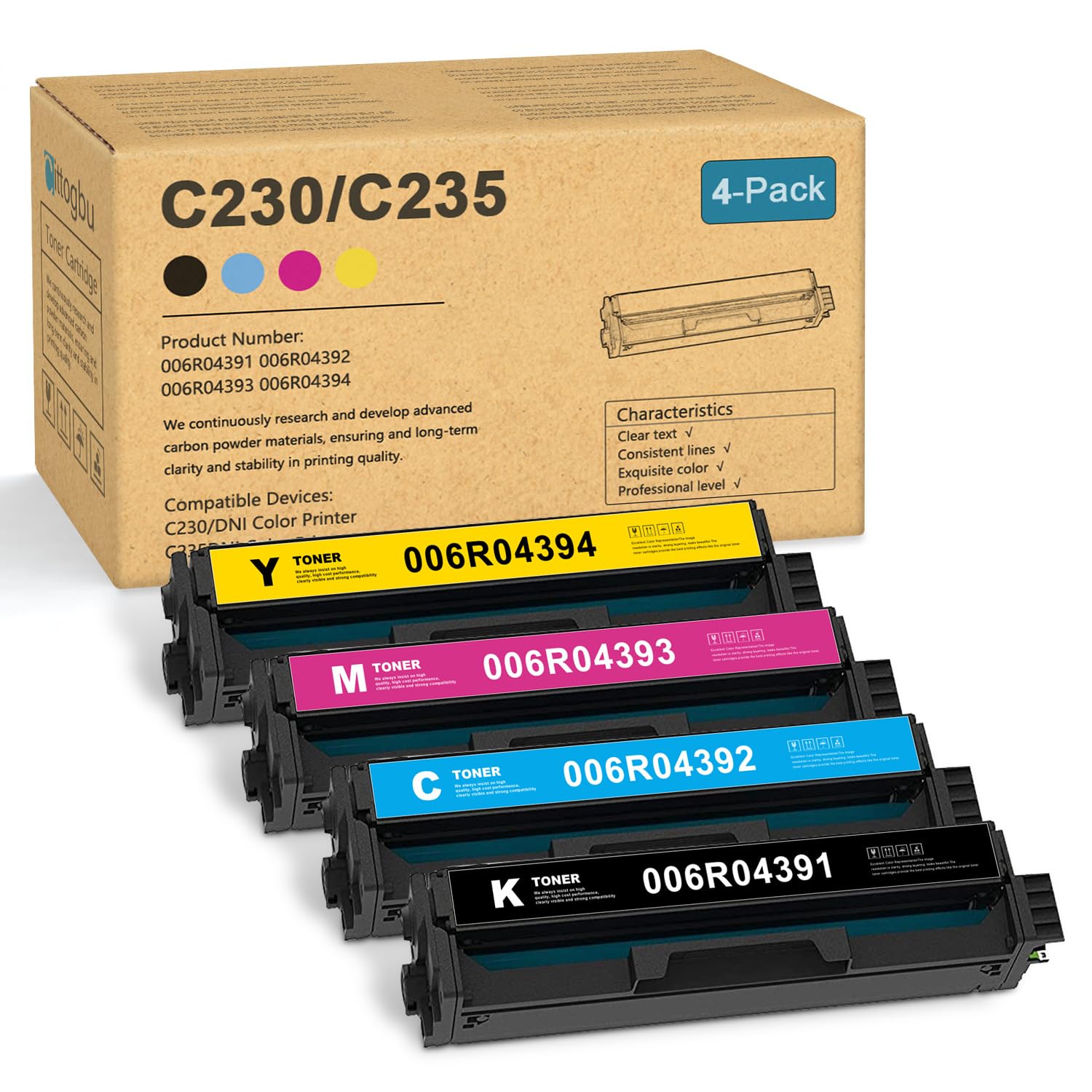 Amazon.com: C230 C235 High-Yield Toner Cartridge Set (with Chip) - 4 ...