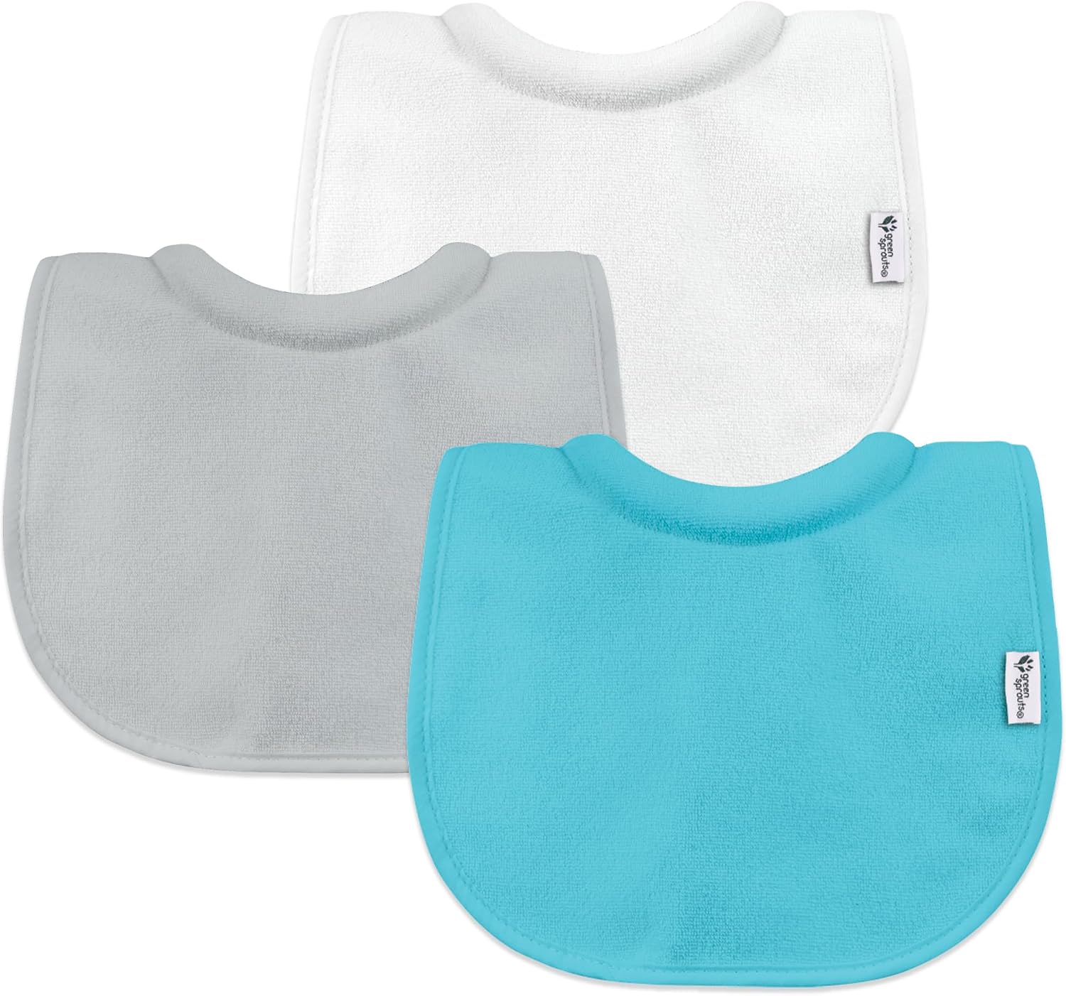 Amazon.com: green sprouts Stay-dry Milk Catcher Bibs (3 Pack) | Collar ...