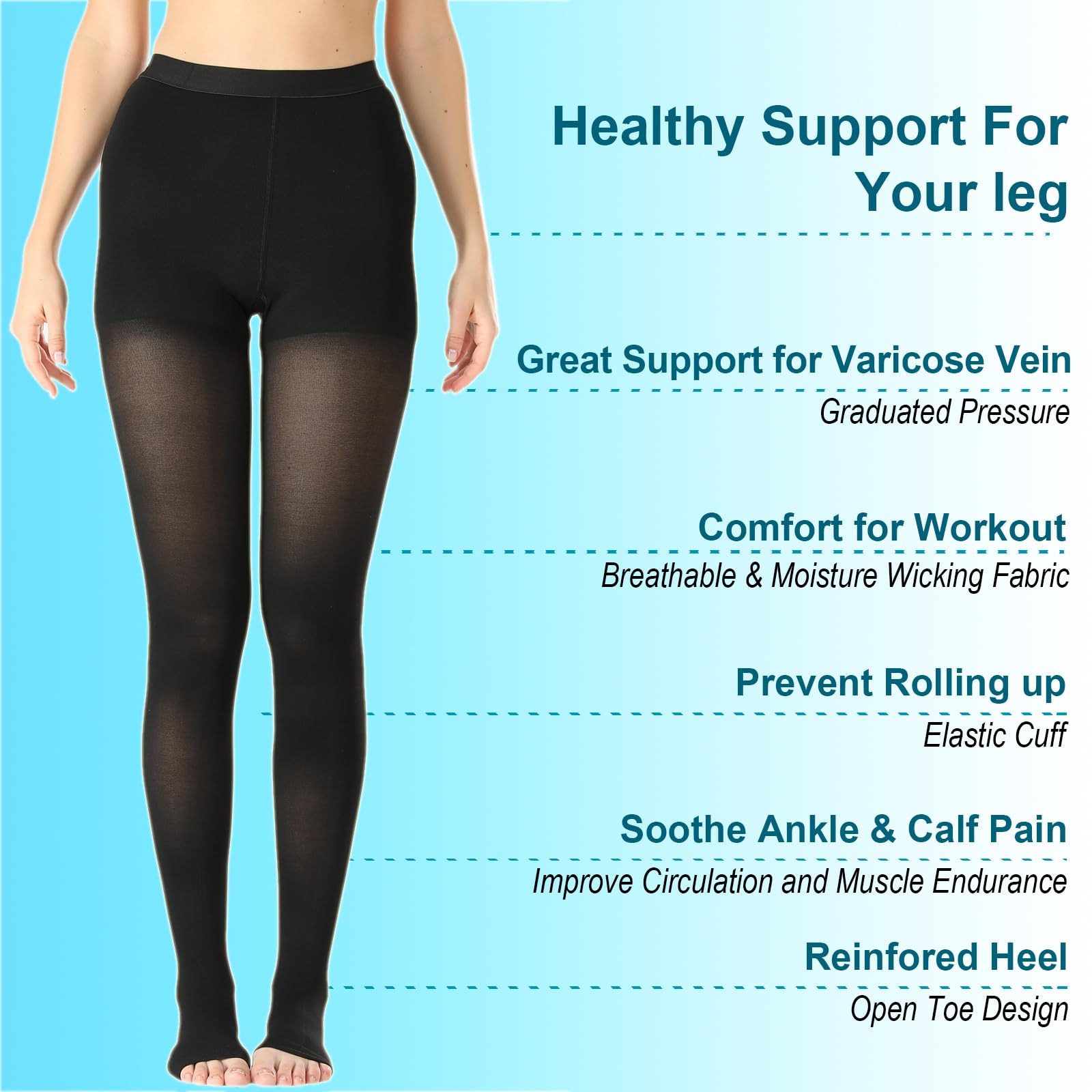 Snapklik.com : Medical Compression Pantyhose For Women & Men,20-30mmHg ...
