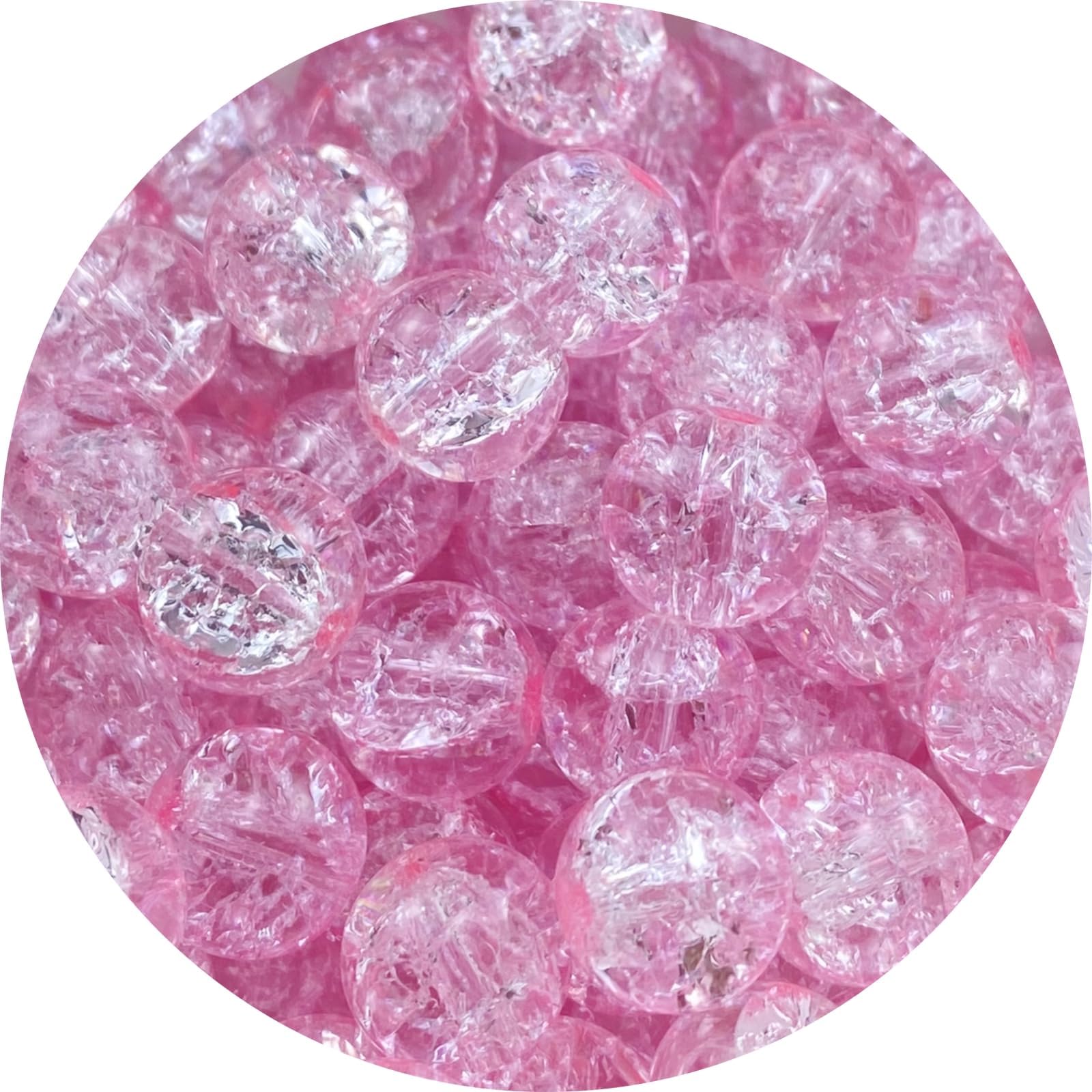 Amazon.com: 100Pcs Crackle Glass Beads 10mm Crystal Acrylic Beads for ...