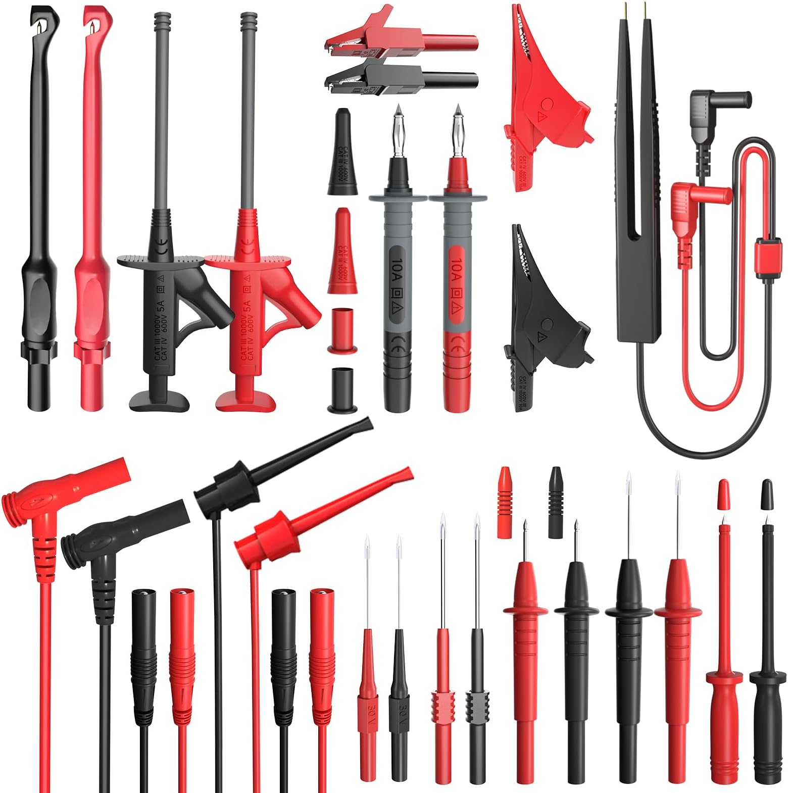 Goupchn 25PCS Silicone Multimeter Test Leads Kit with Replaceable Wire ...