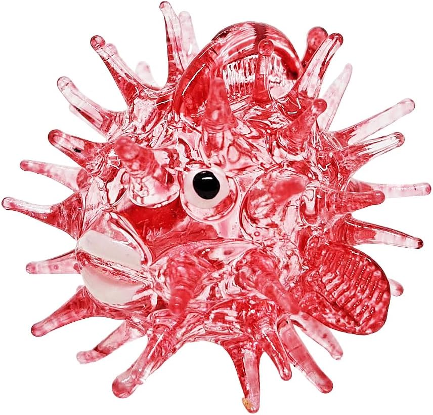 Amazon.com: ChangThai Design 2" Dia Tiny Red Puffer Figurine Fish ...