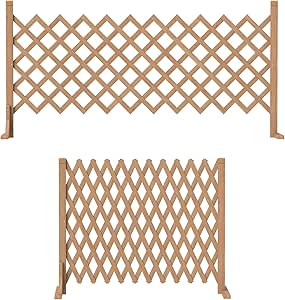 Amazon.com : 2 Pack Retractable Wooden Fence Outdoor,Expandable Wooden ...