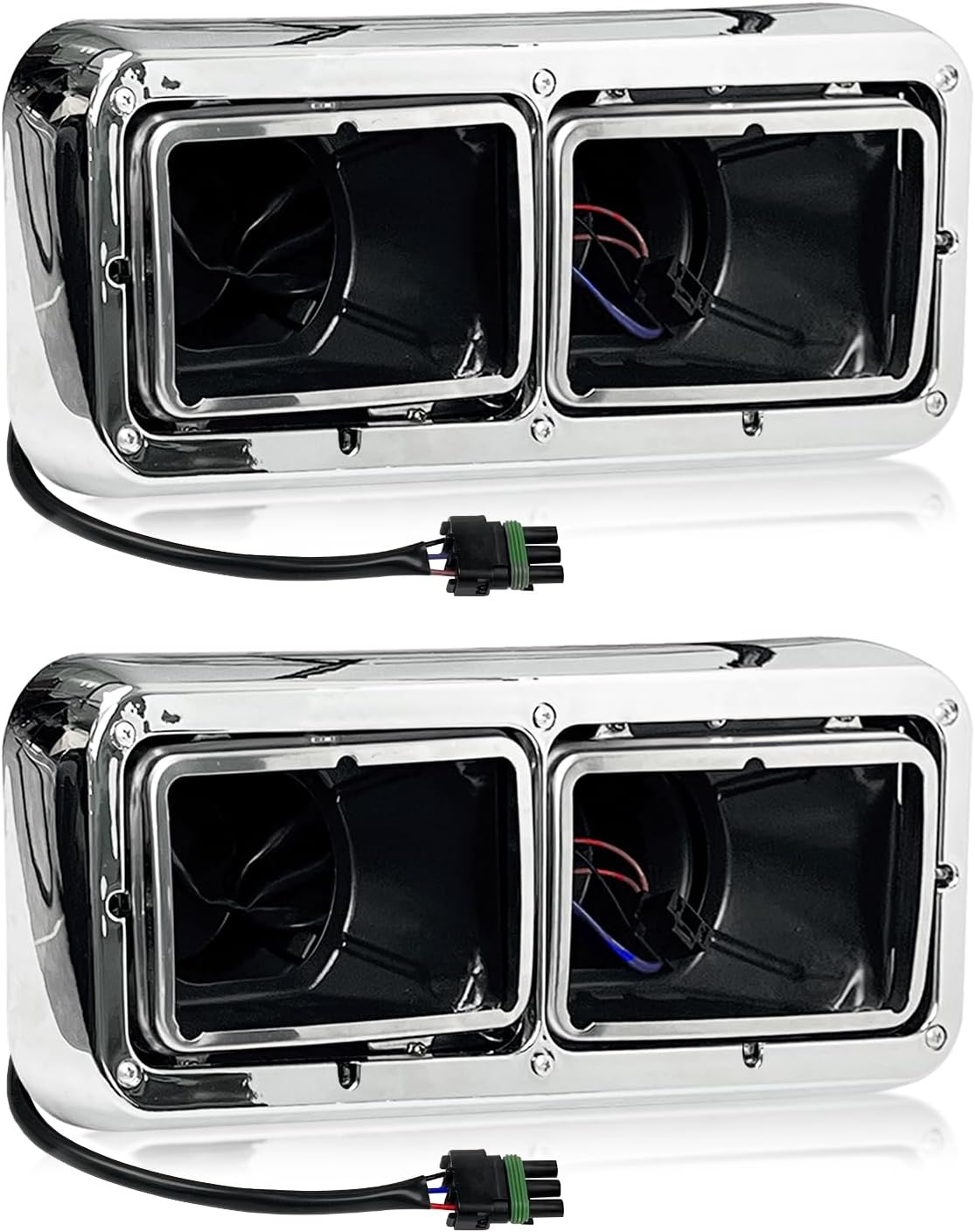 Grandroad auto Headlight Housing Base with Chrome Dual Headlight Bezel ...