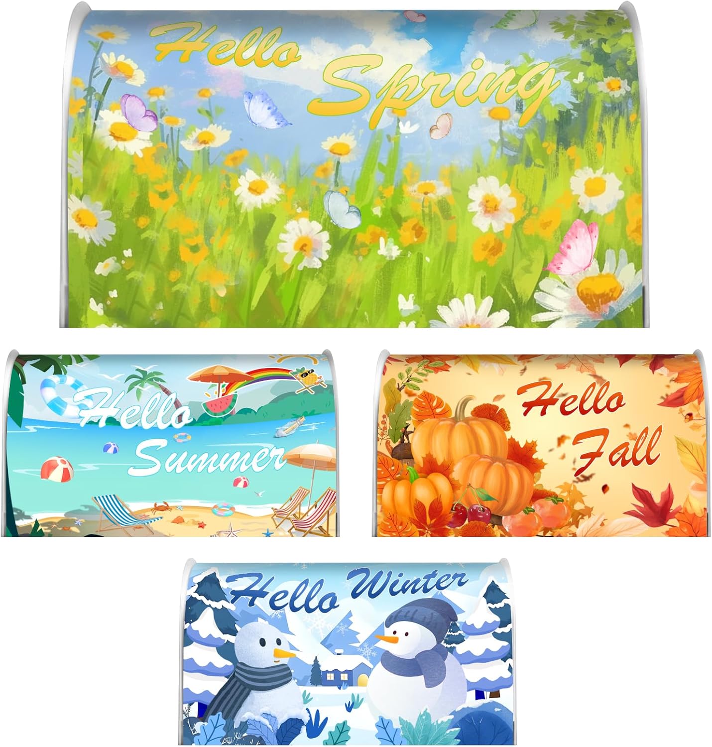 4Pcs Seasonal Magnetic Mailbox Covers - Spring, Summer, Fall, Winter ...