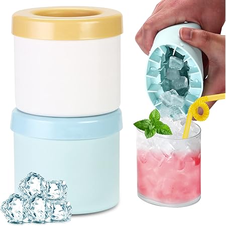 Amazon.com: Small Ice Maker Cup, Cylinder Silicone Ice Cube Molds, Mini ...