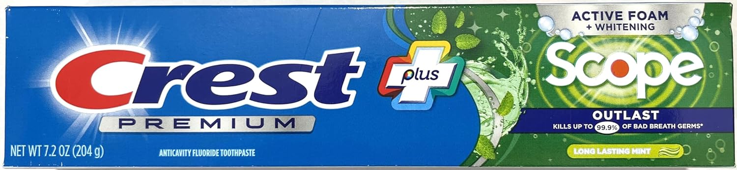 Amazon.com: Crest, Premium Plus Scope Outlast Long Last Mint Toothpaste ...