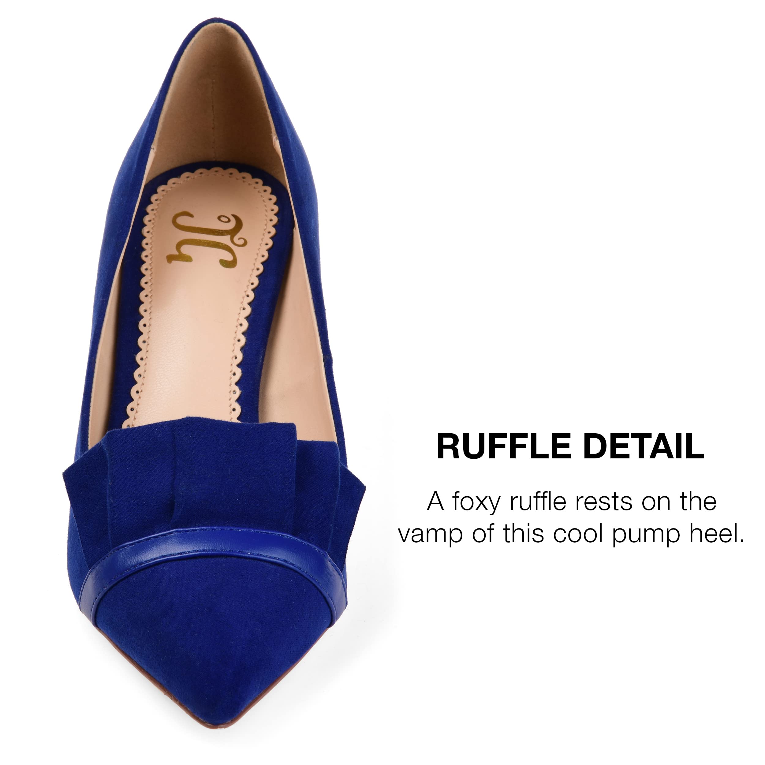 Journee Collection Womens Marek Pointed Toe Pumps Slip On Heel with ...