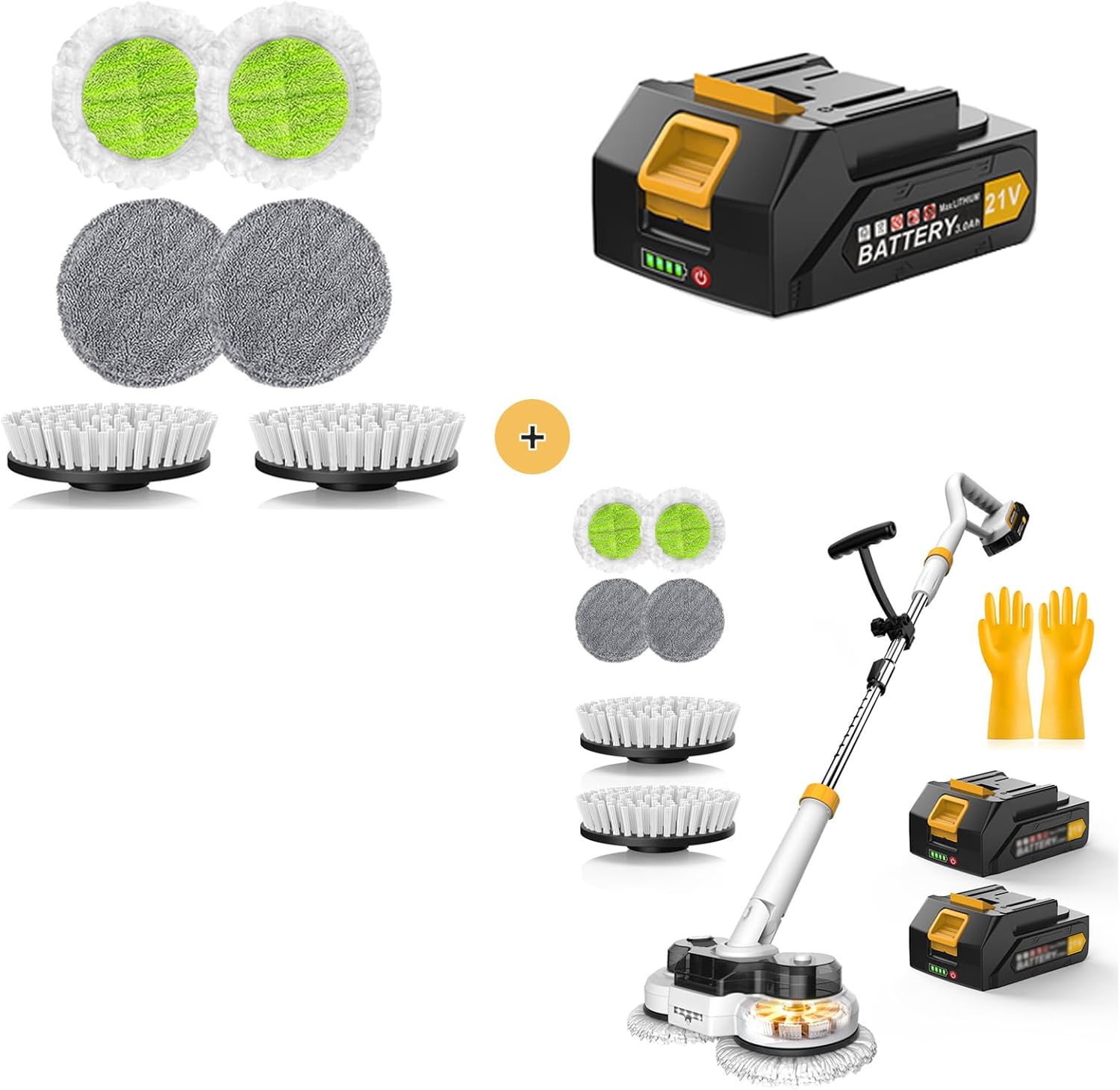 Amazon.com: qimedo 9000mAh Battery Electric Mop with 12 Replacement pad ...