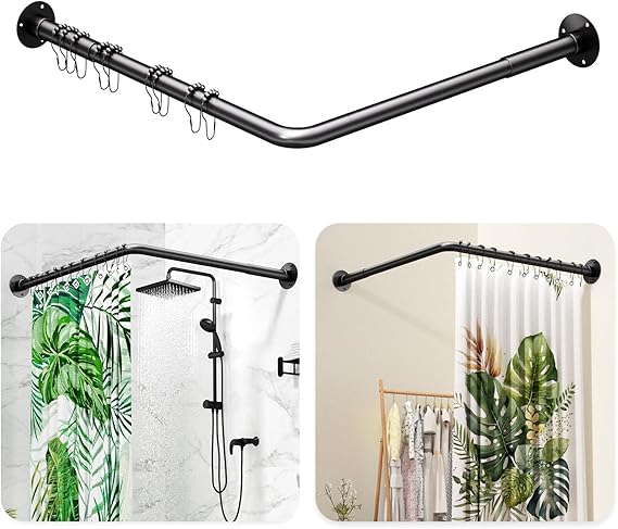 Amazon.com: L Shaped Shower Curtain Rod - [23''-53''] x [23''-53 ...