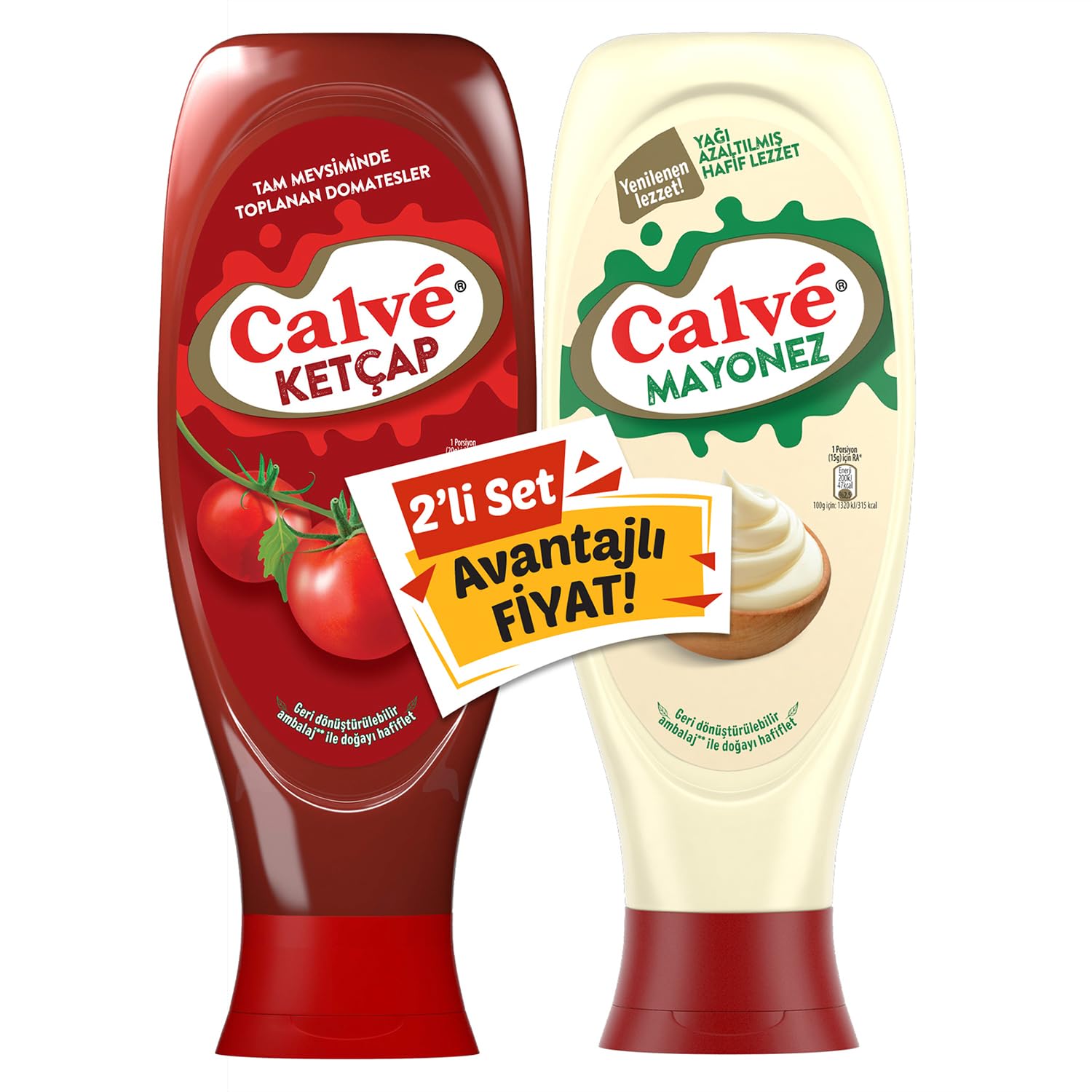 Calve Ketçap 610 g + Mayonez 540 g 2'li Set : Amazon.com.tr: Gıda Ürünleri