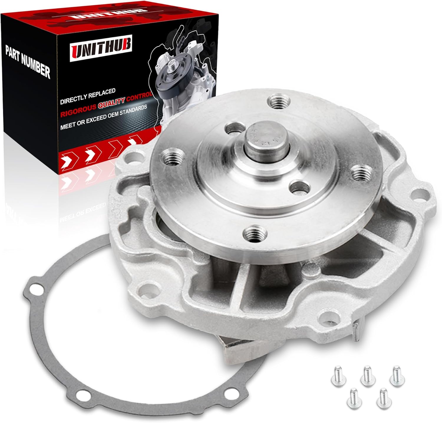 Amazon.com: UNITHUB Engine Water Pump Automotive w/Gasket Steel ...