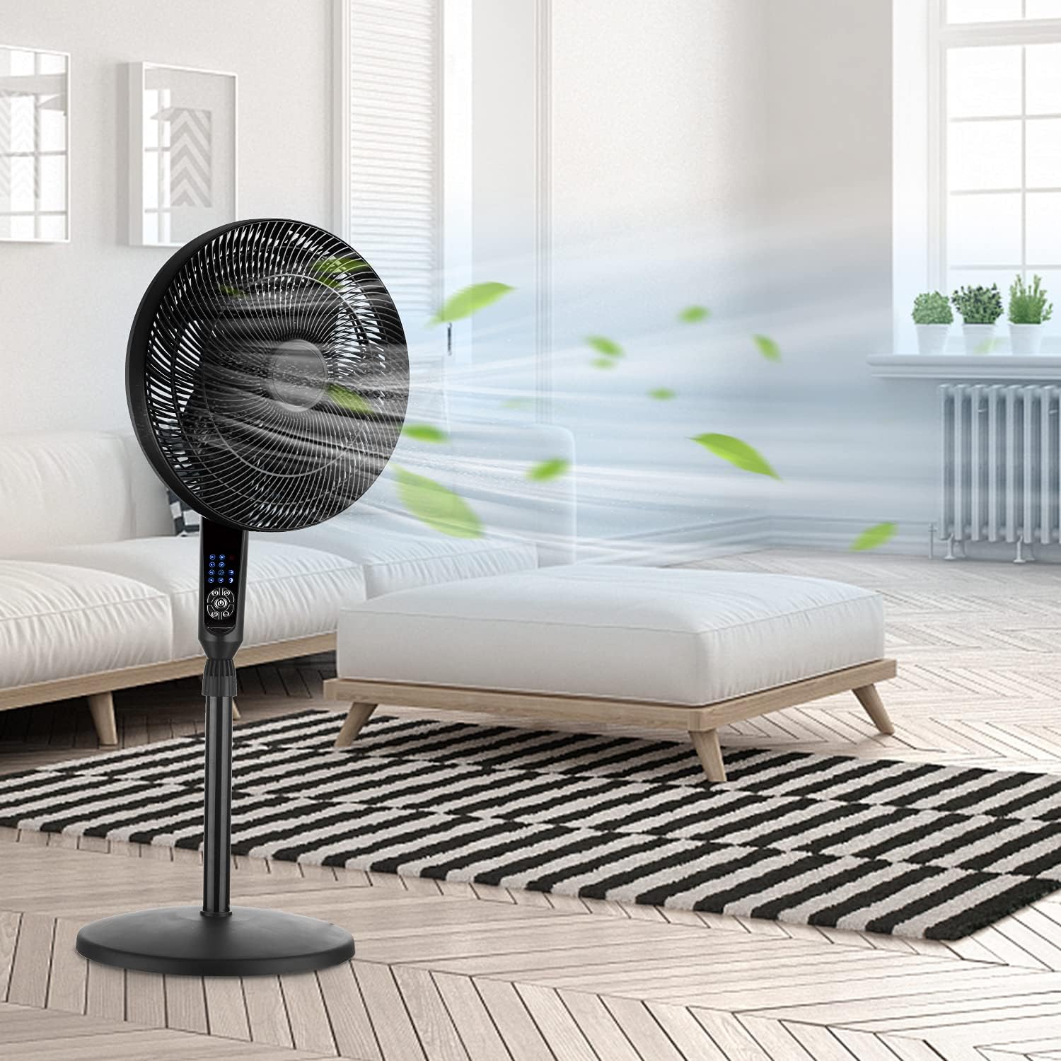Buy 16 Inches Oscillating Pedestal Fan, Remote Control Stand Fan with ...