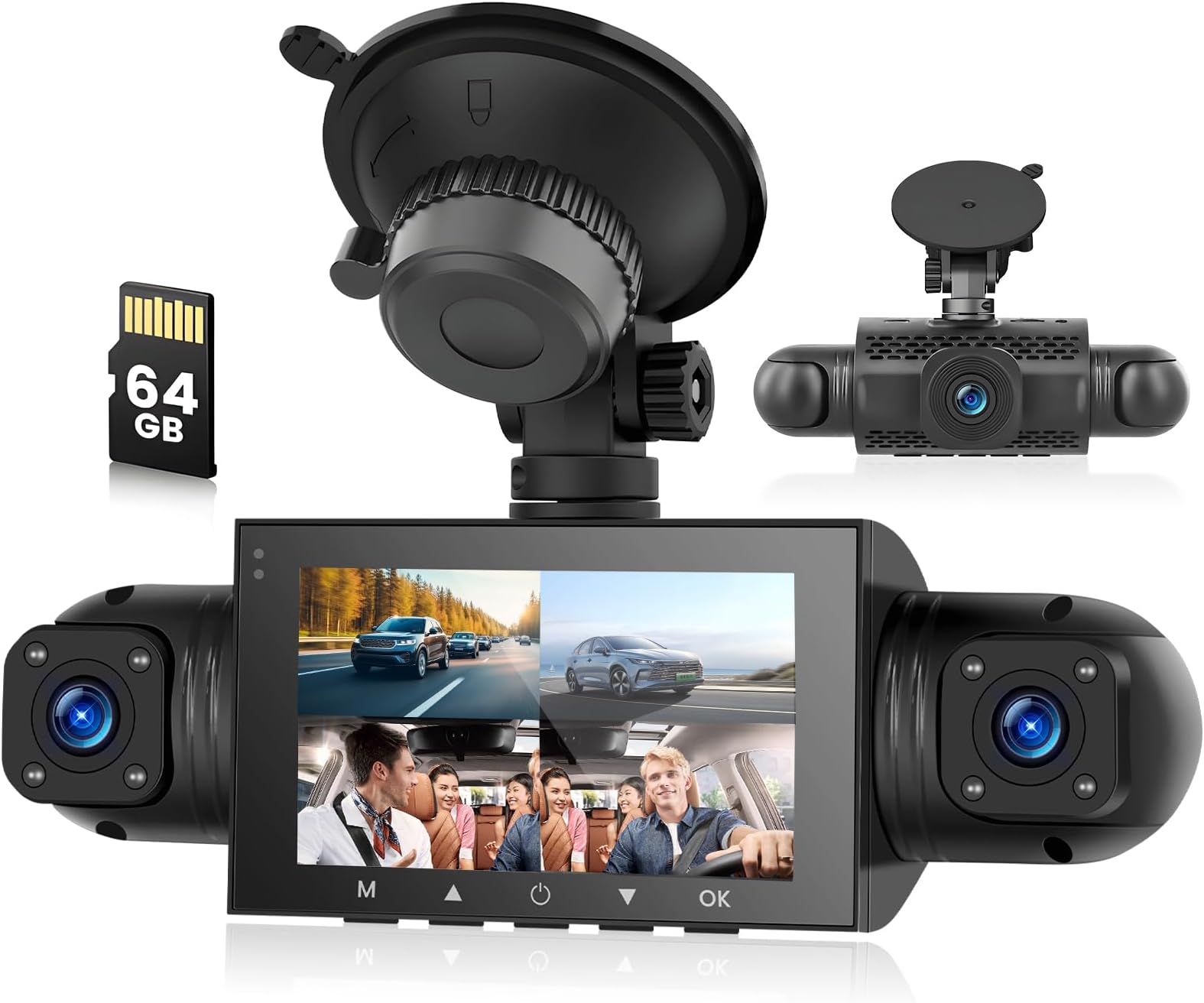 Amazon.com: Front and Rear Dash Cam, Car Camera, Built-in Wi-Fi, Loop ...