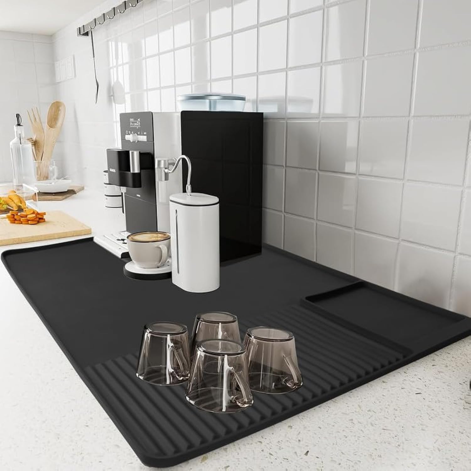 Amazon.com: BOPOREAE Silicone Coffee Bar Mats for Countertop, 24 X 16 ...